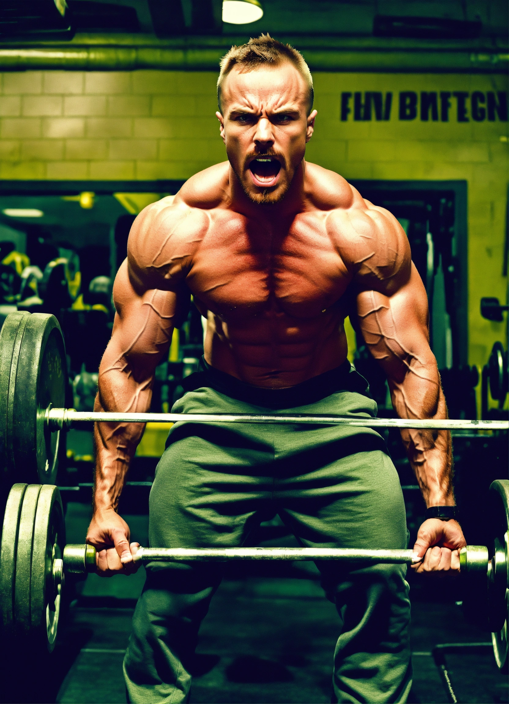Lexica - Bodybuilder jesse pinkman lifting weight in the gym with anger ...