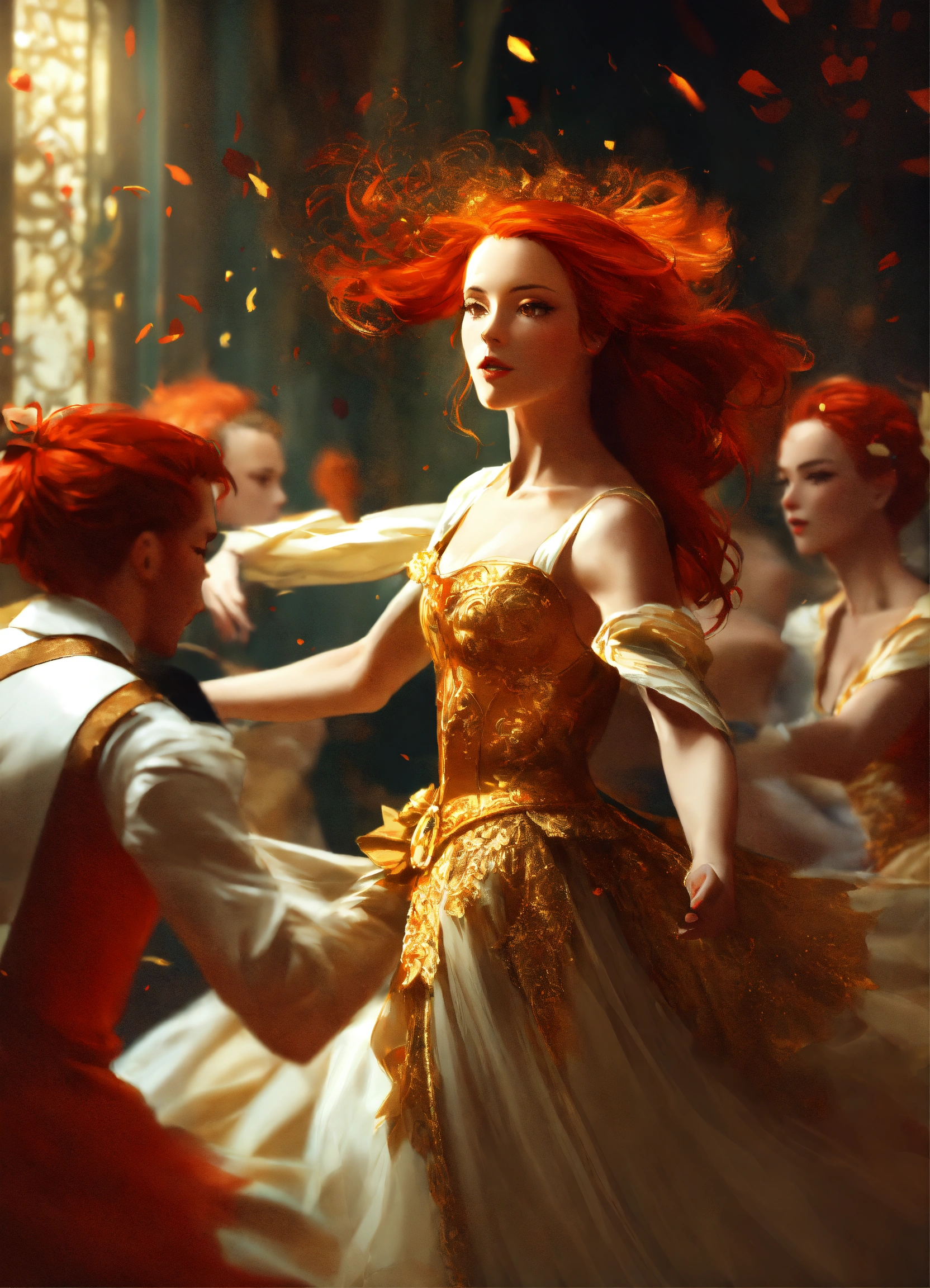 Lexica - Dance of Vesailles with a lot of dancers digital illustration concept art with a ...