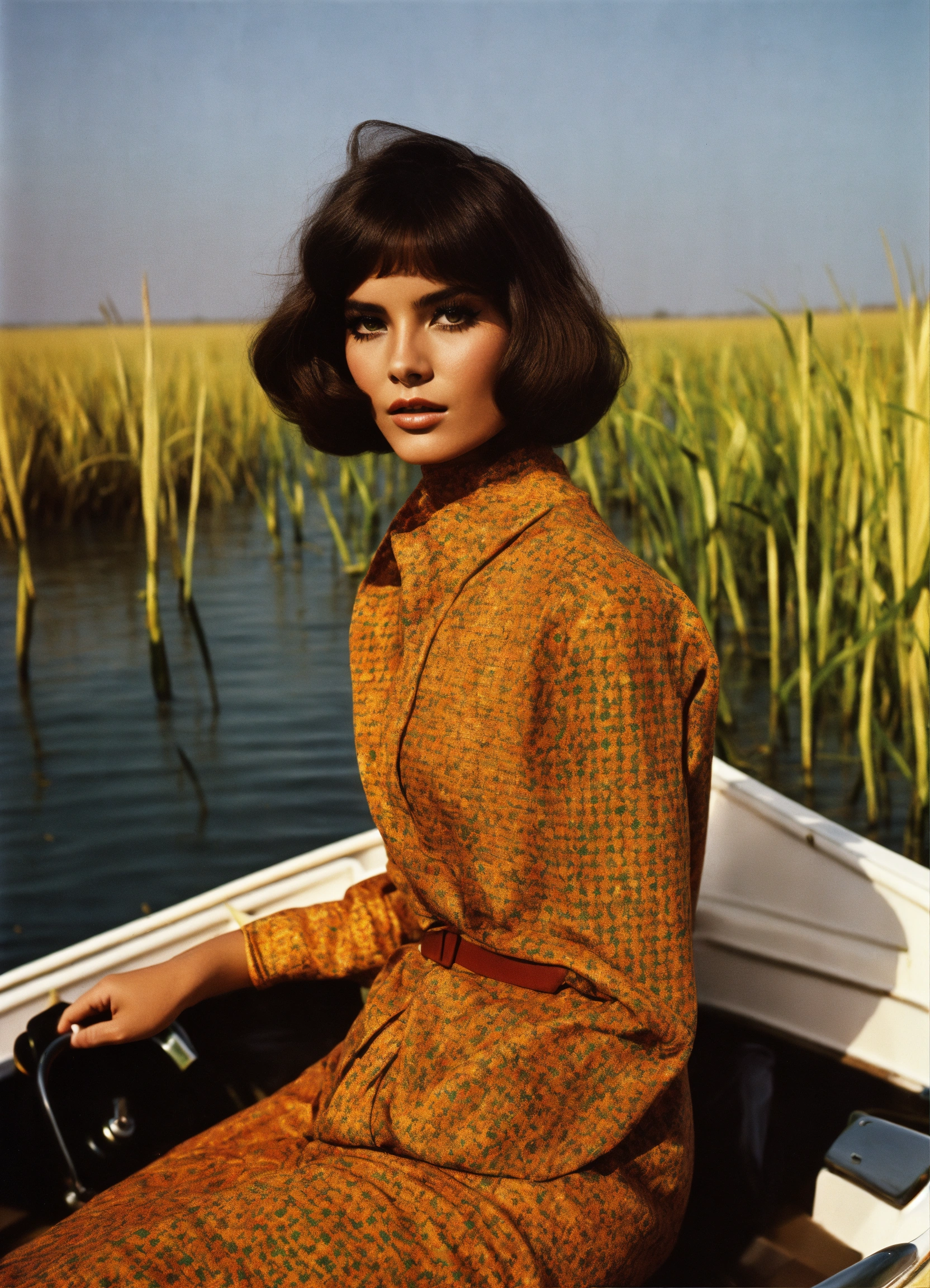 Lexica - 1970s basra marshes vogue boat editorial
