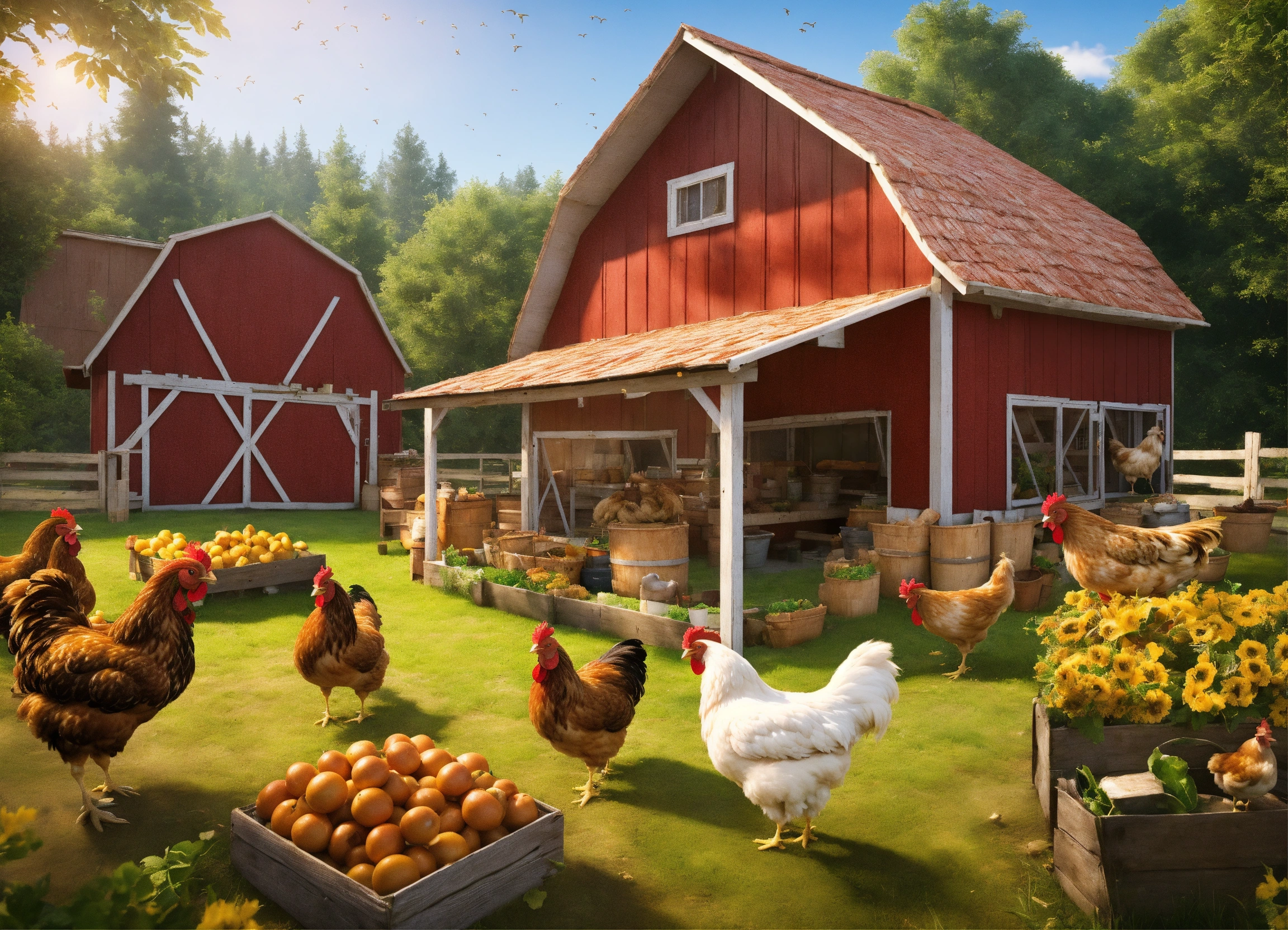 Lexica - SMALL FARM WITH A CHICKEN COUNT AND A CHICKEN FEATURED, IMAGE ...