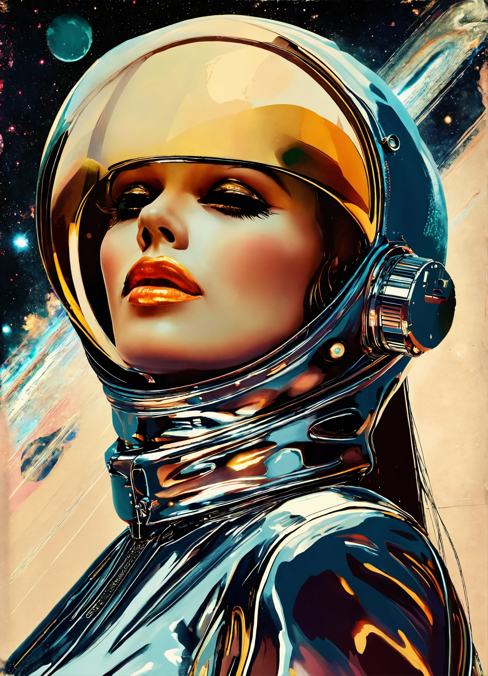 Lexica - Metallic shades A quantic vintage Futurist, Space rocket air ...