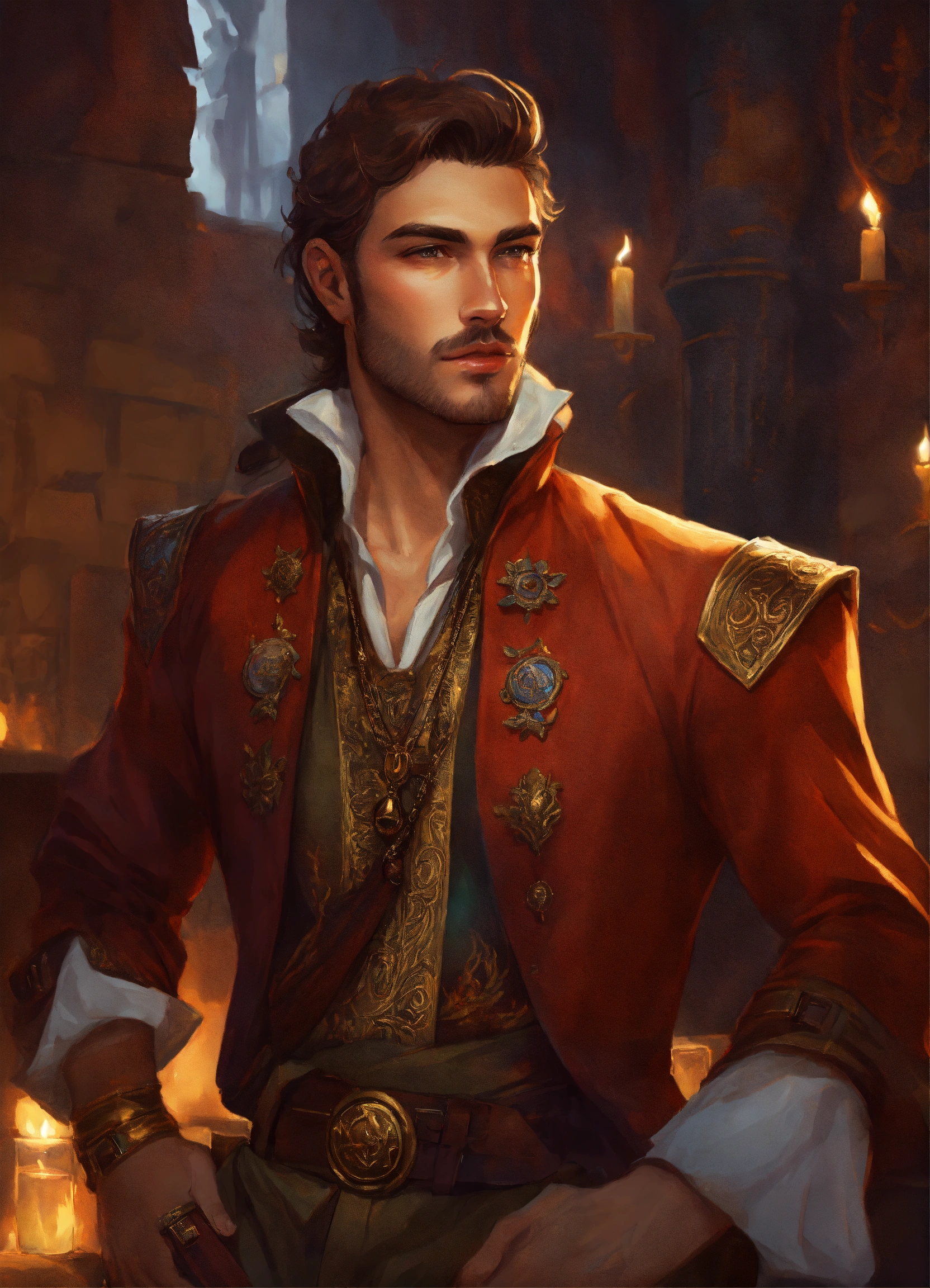 Lexica - Hot rich merchant man mid 20's looks confident realistic art ...