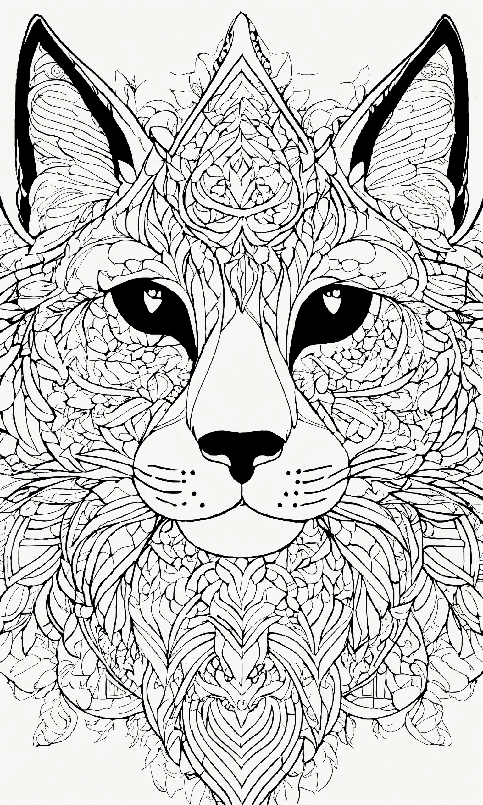 Lexica - Coloring page for adults, bold lines, dark lines, mandala ...