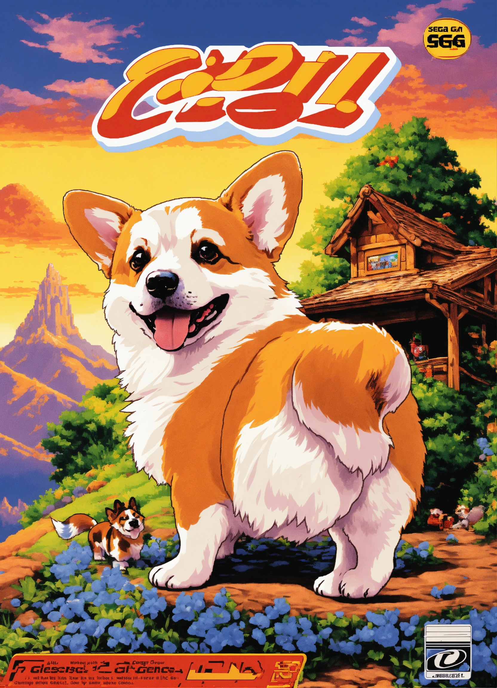 Lexica - 16bit corgi sega genesis cover