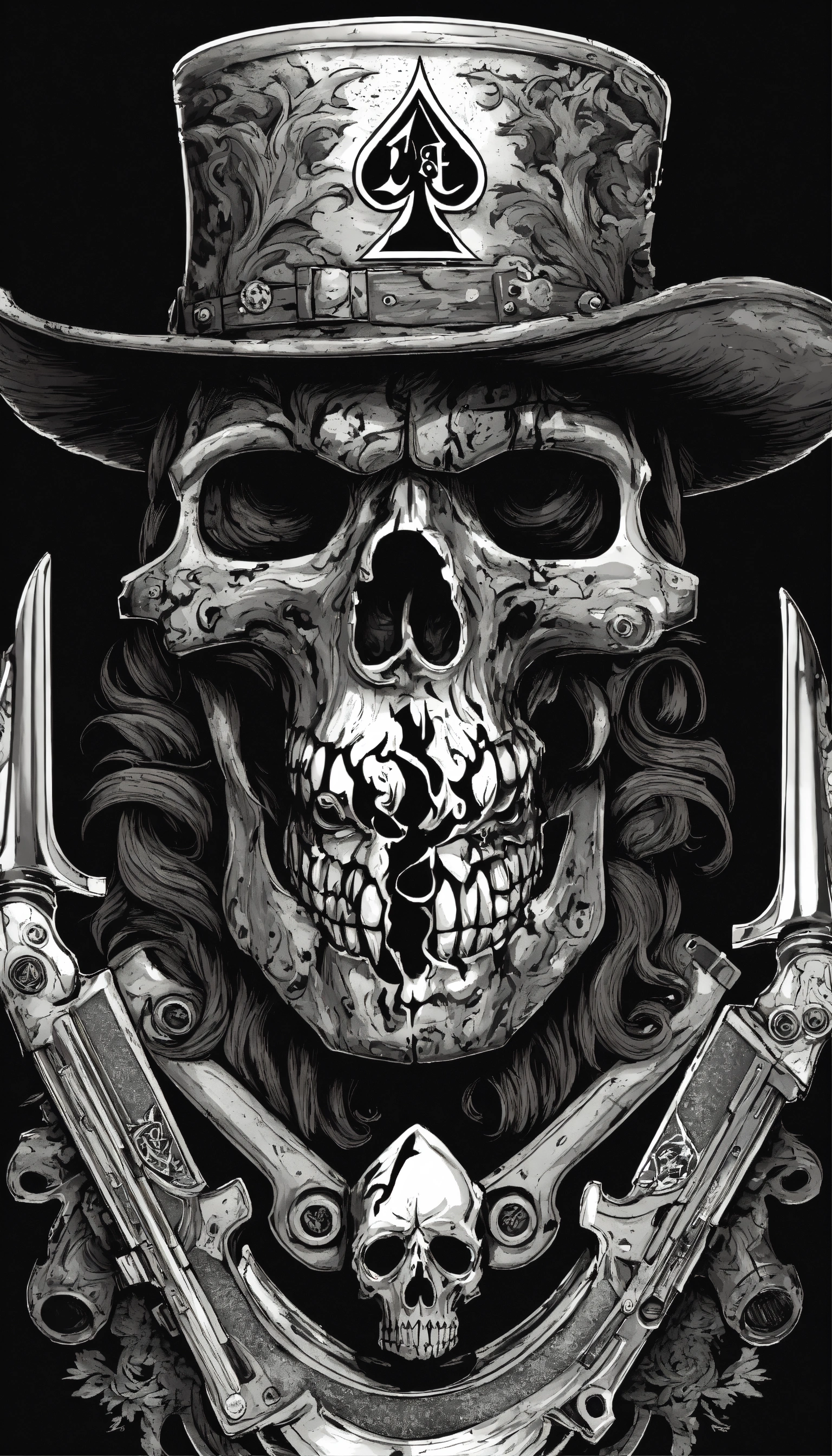 Lexica - Zombie ace of spades with confederate hat on his head and colt ...