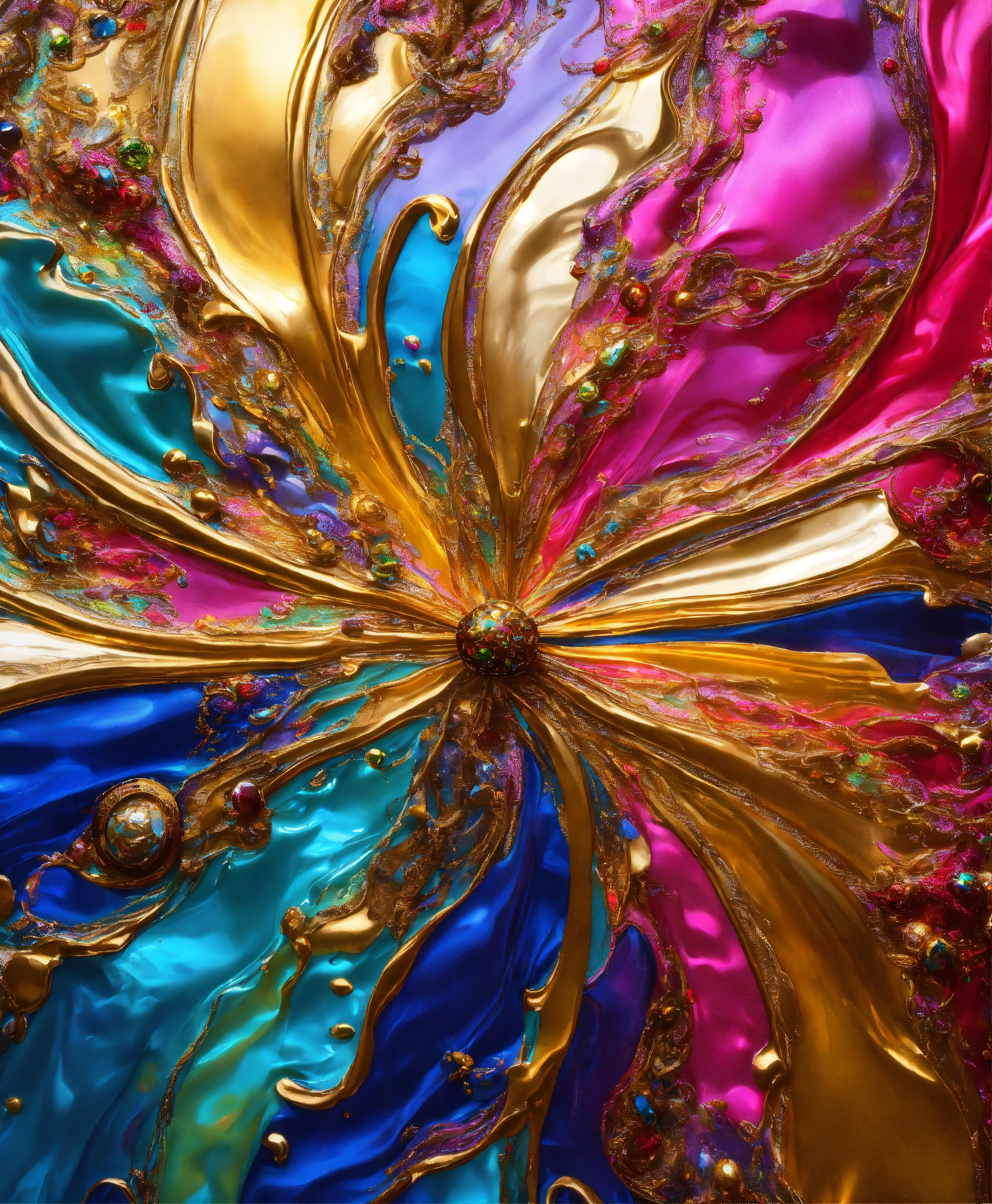 Lexica - Colorful abstract painting oil and water complex complicated ...