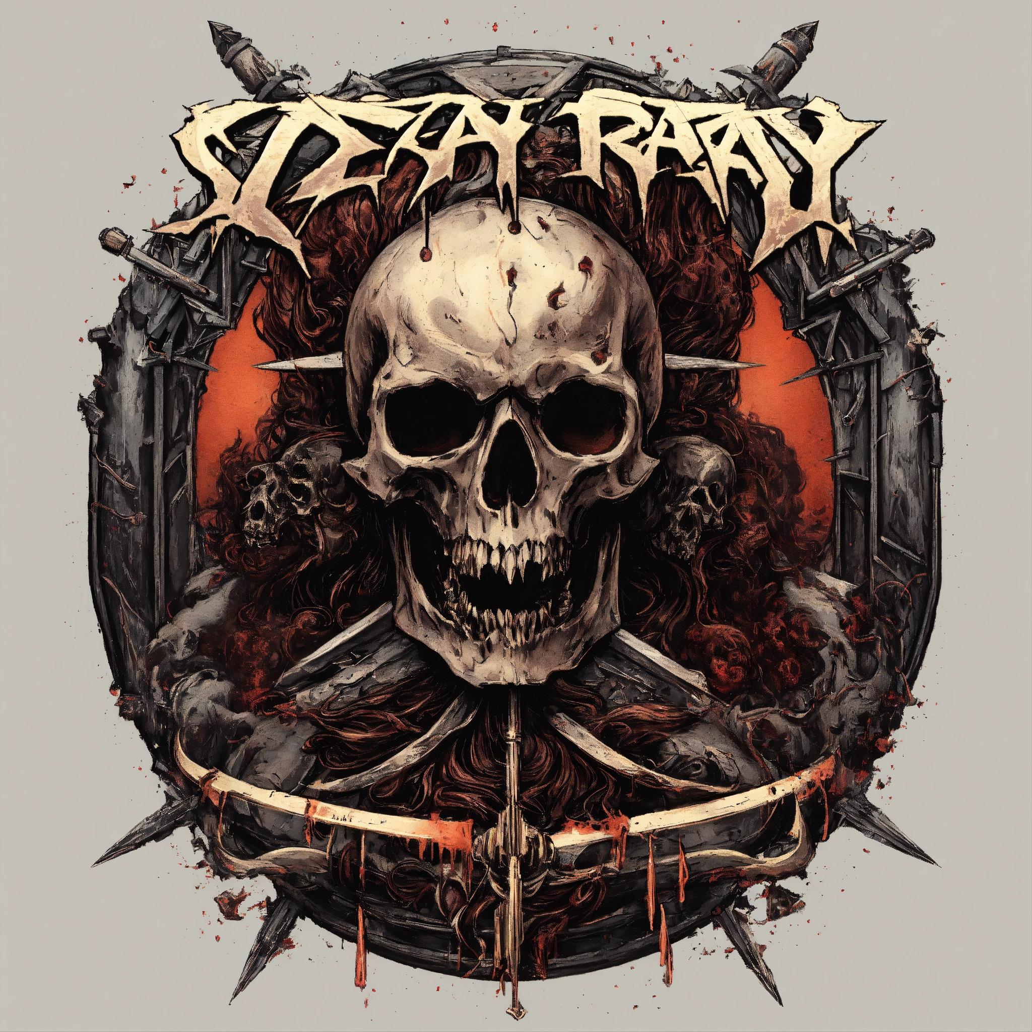 Lexica - Scray death metal t-shirt design on a white background