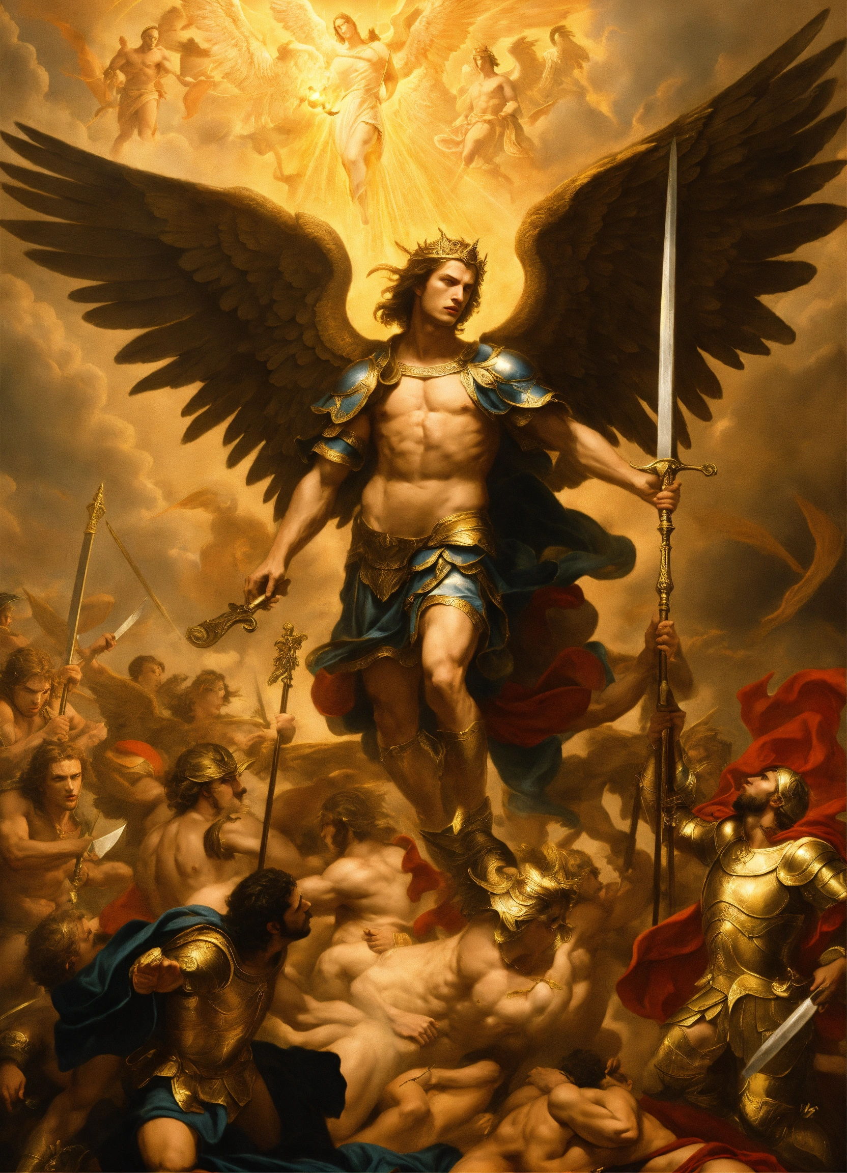 Lexica - Archangel micheal fighting against lucifer and his army, heavn
