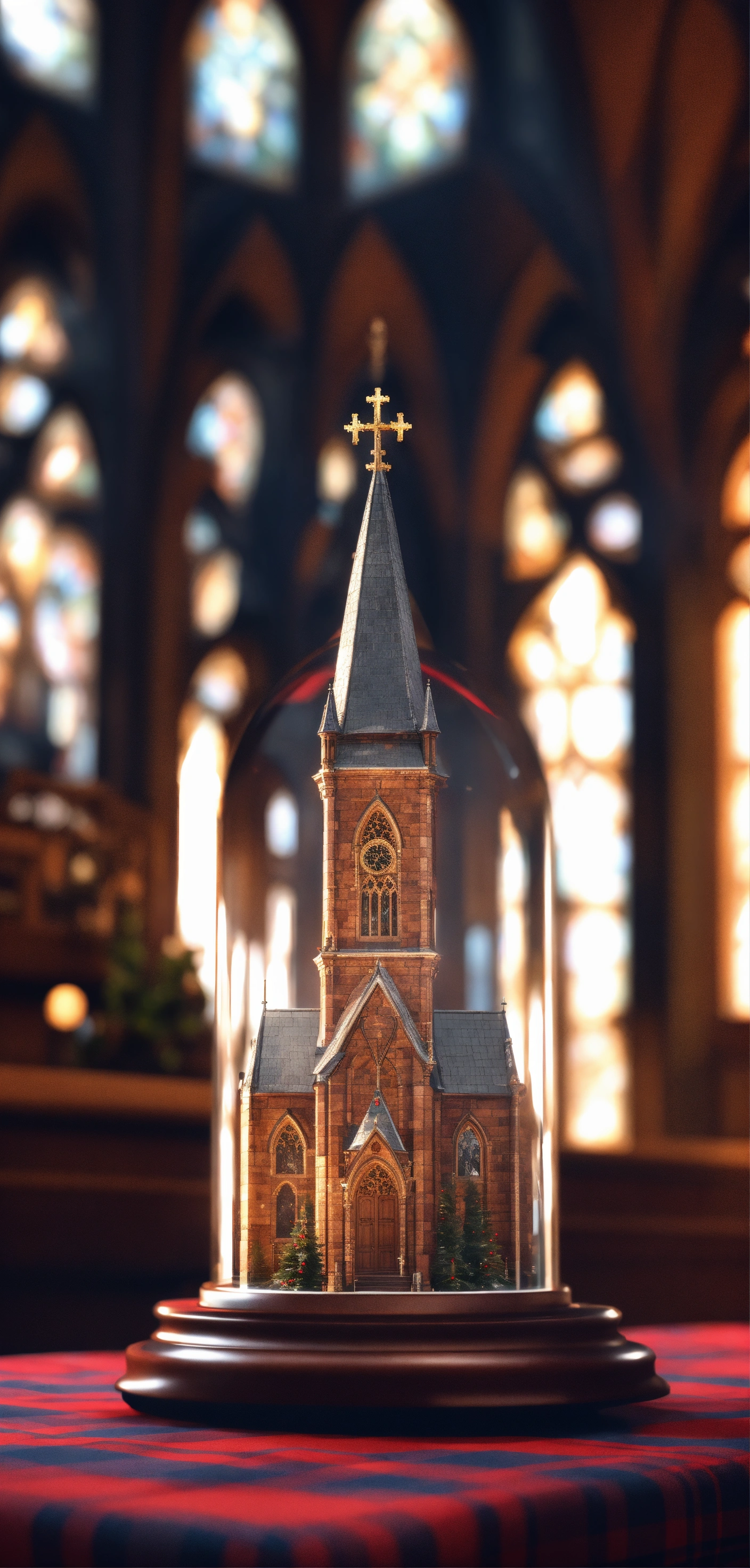 Lexica - A snowglobe with a one-tower gothic church inside of it, on a ...