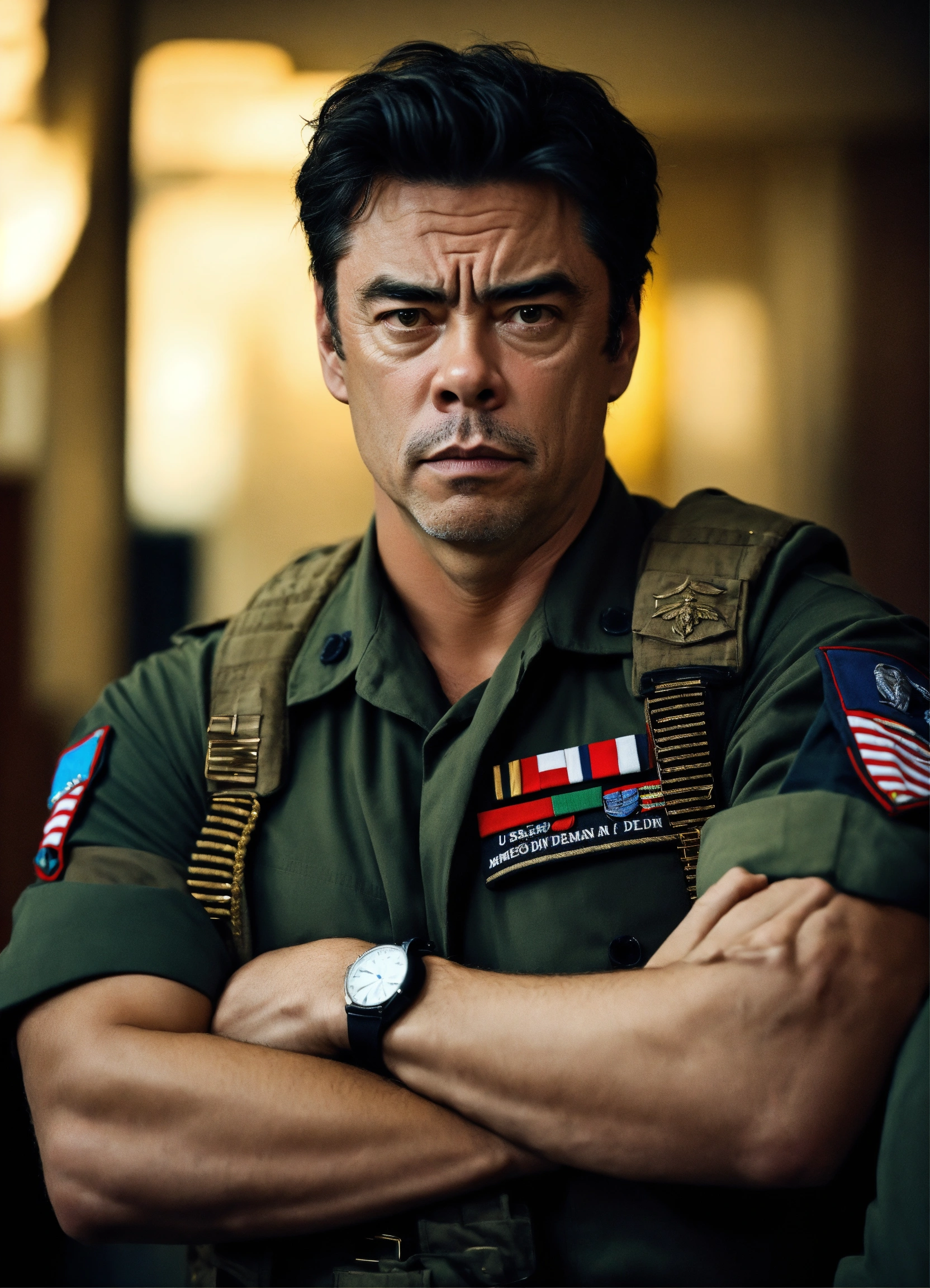 Lexica - Scared man, US Marine, FRONT VIEW, casual clothes, arms ...
