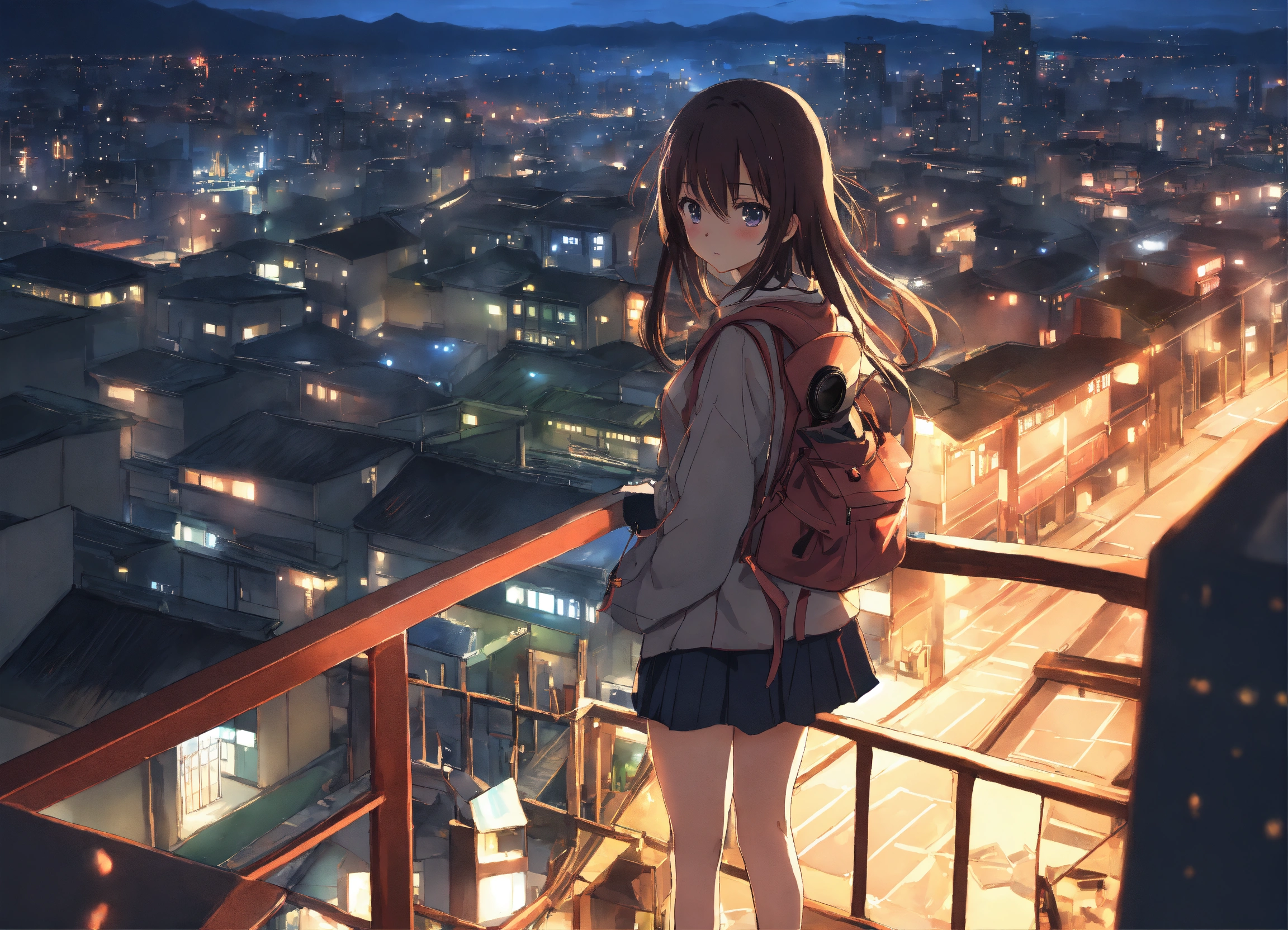 Lexica - A (pretty girl), anime, Japan animation background, 80mm ...