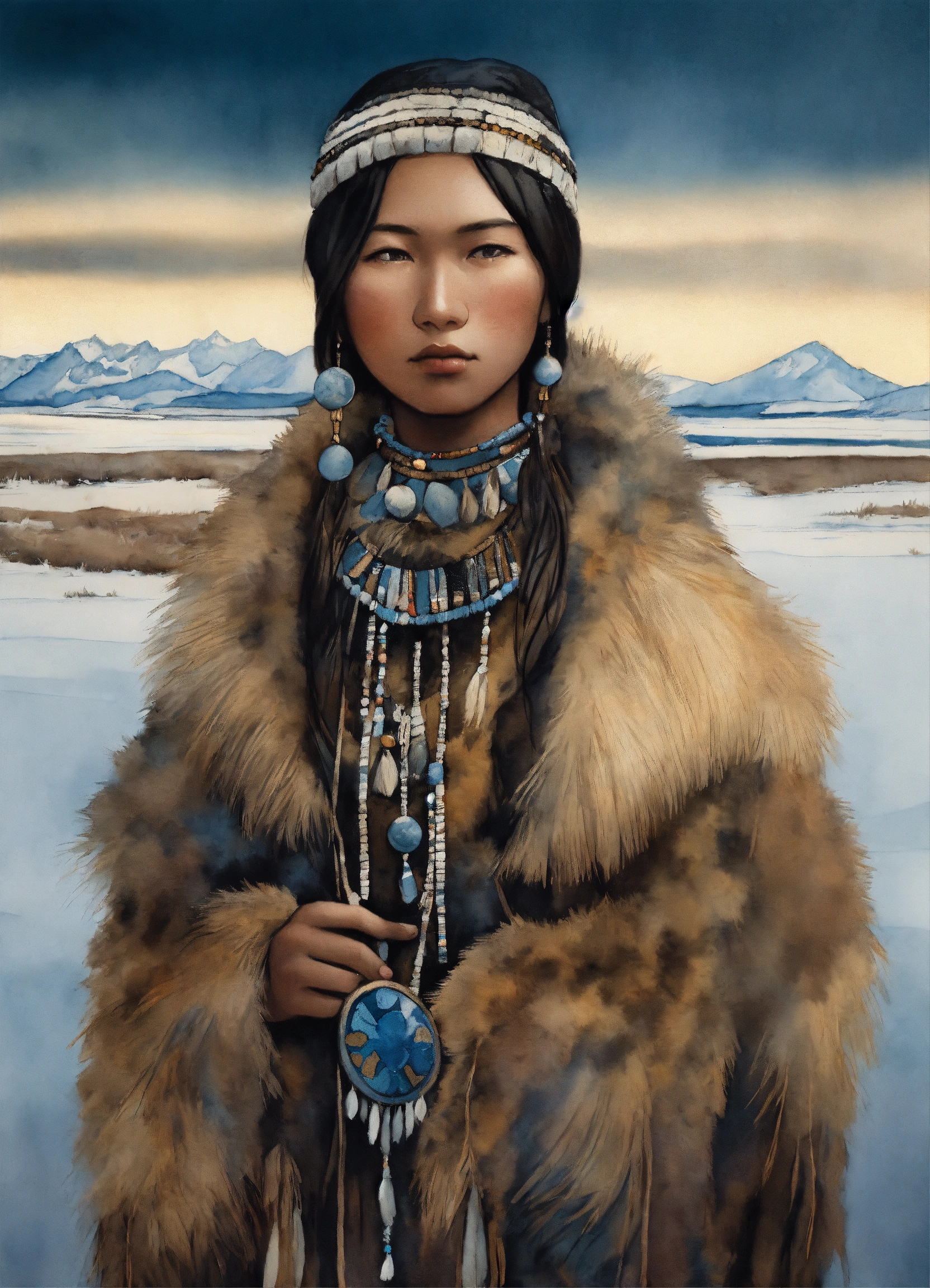Lexica - Chukchi woman, young, 18 years old, beautiful, wearing ...