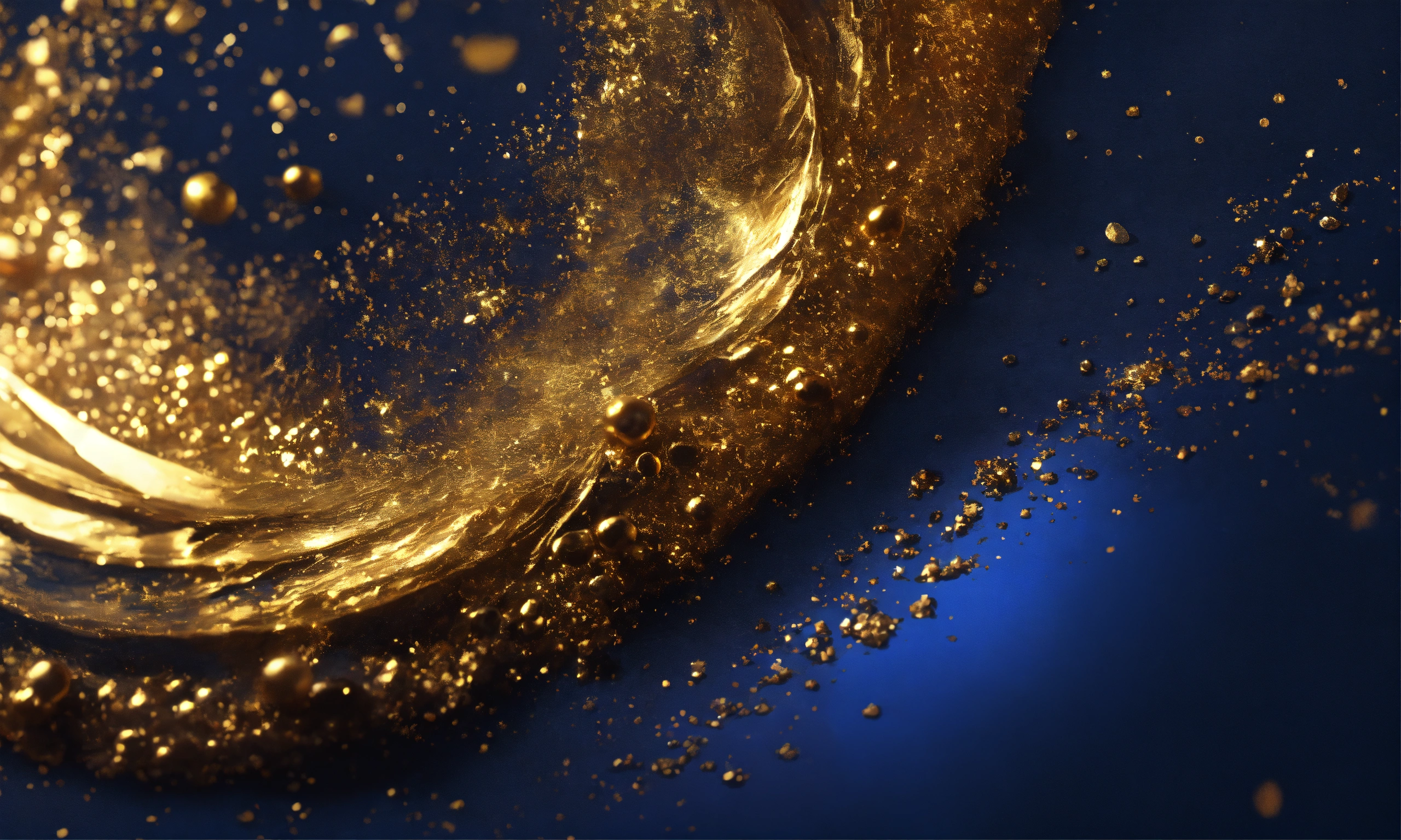 Lexica - Luxury water fusion of dark blue texture, add gold dust and ...