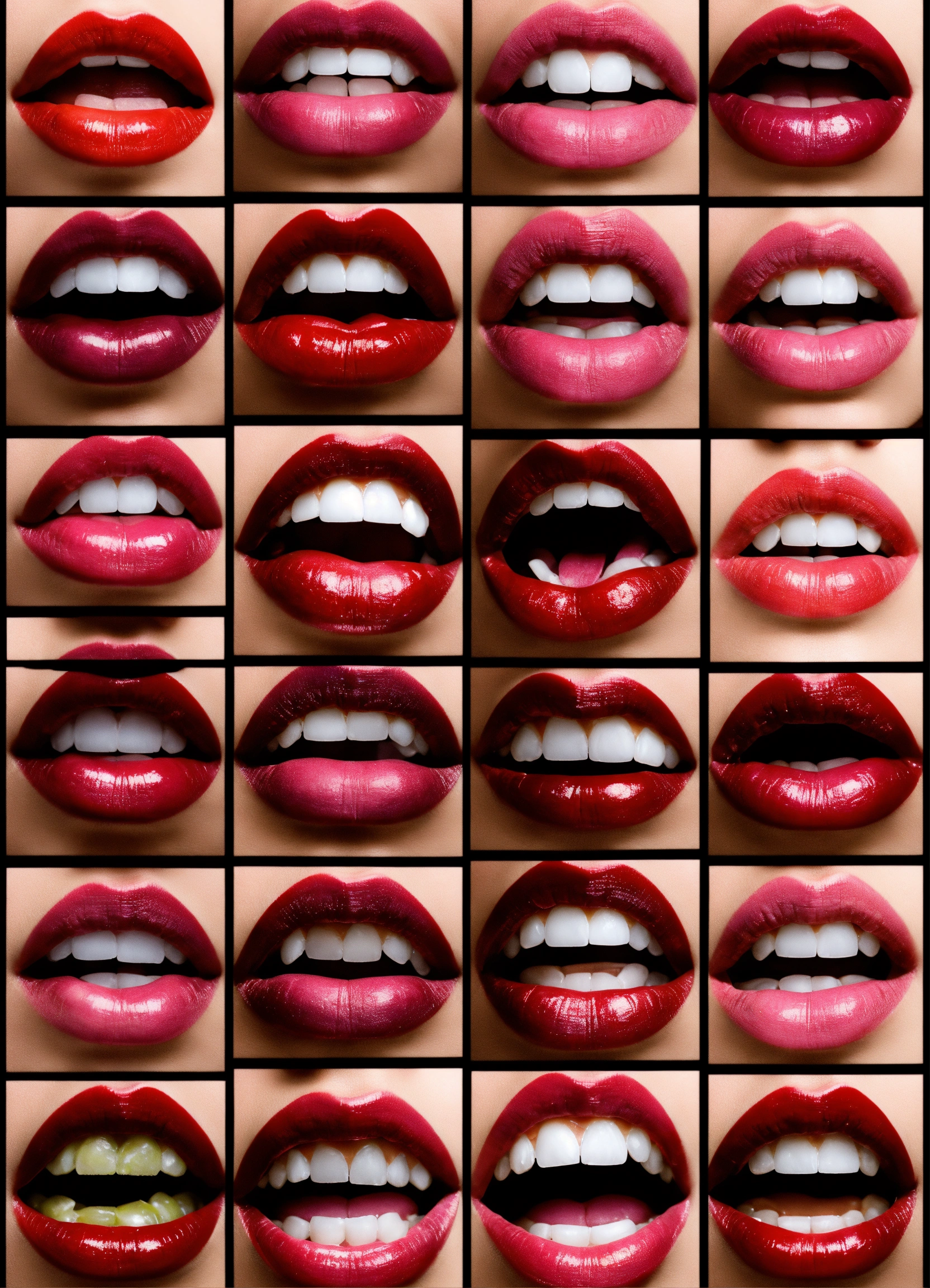 Lexica - Only mouths, different ones all opening or closing. About ten ...