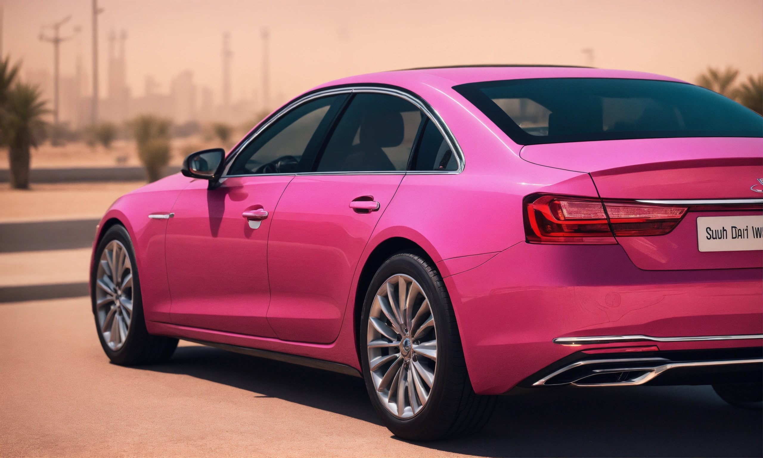 Lexica - Saudi woman, driver, in pink car, photo-realistic, 8K, high ...