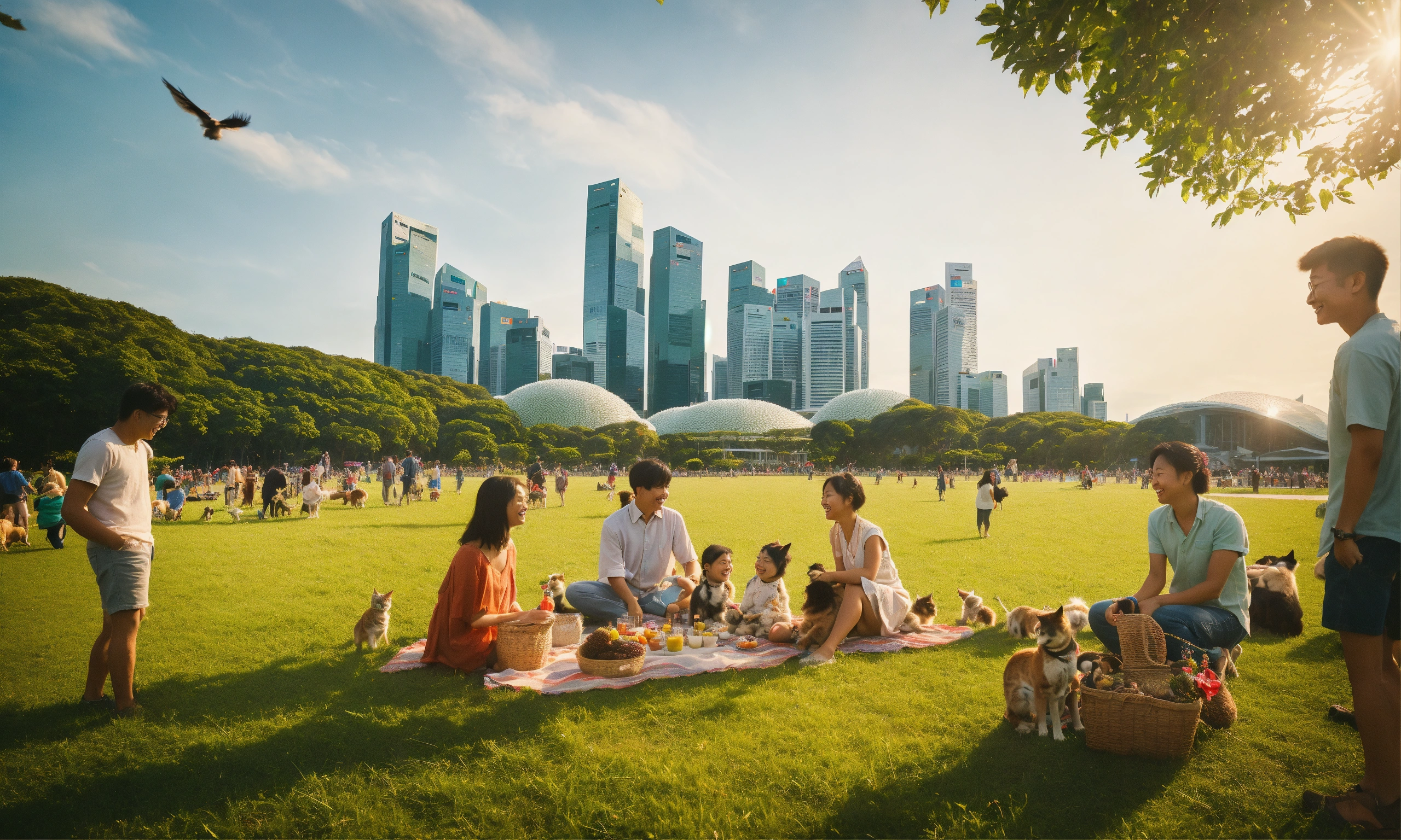 Lexica - Midday, Ultra-realistic, wide-angle shot of a large green ...