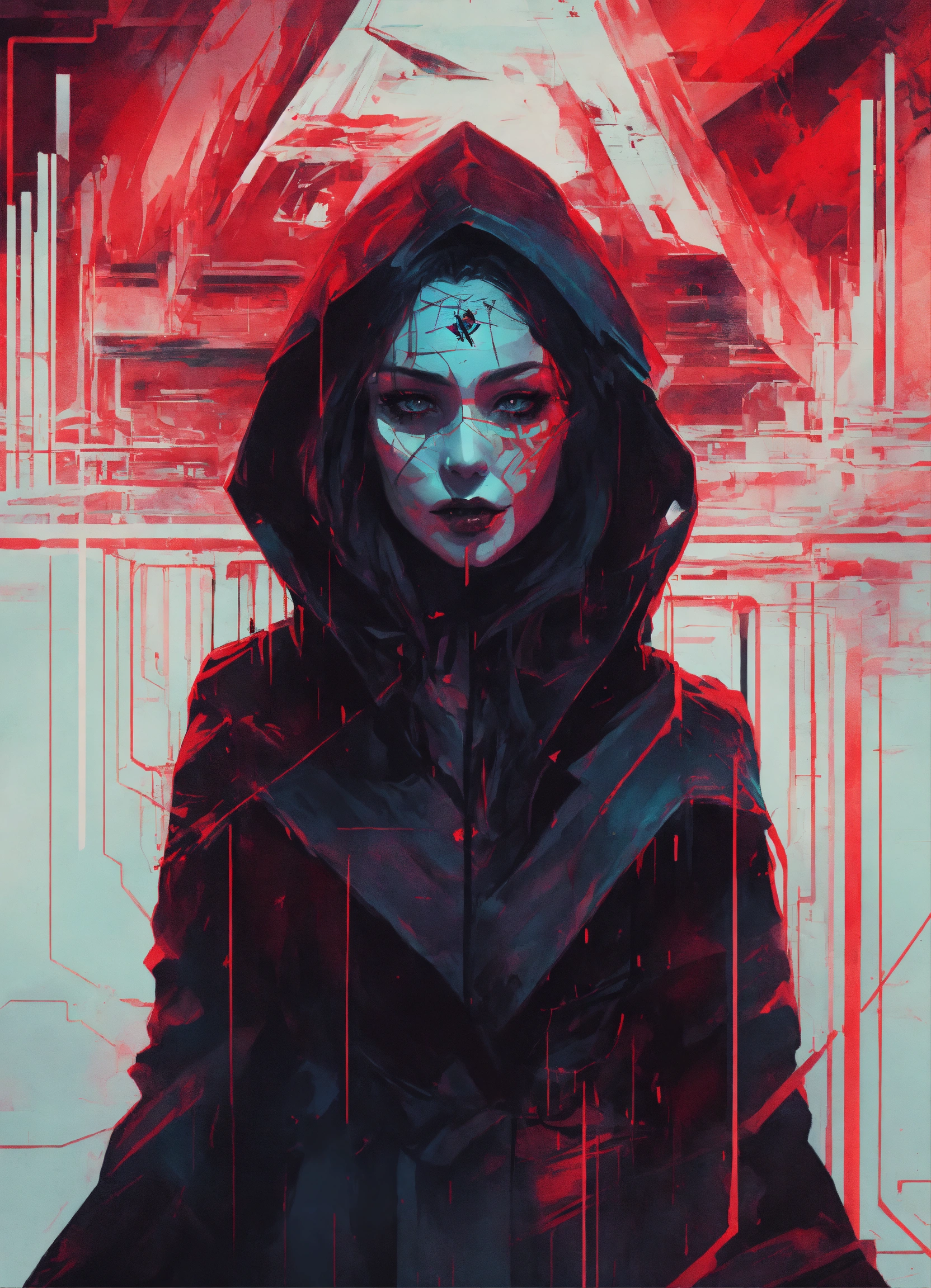 Lexica - Dark Illustration of a Witch with crazy dark face detailed ...