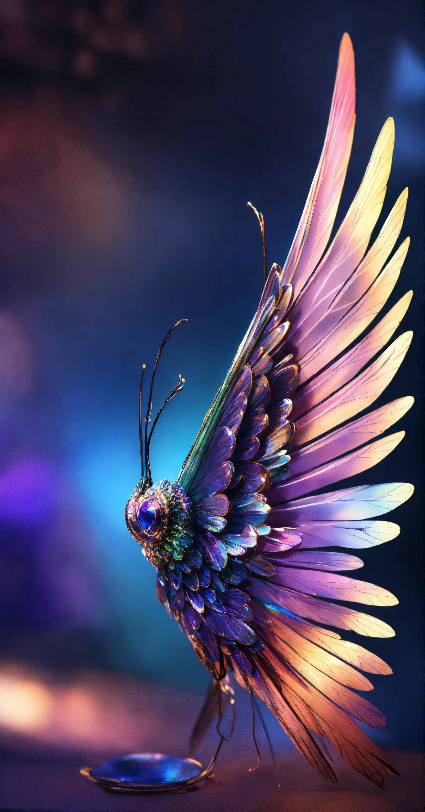 Lexica - Beautiful and perfect small angel wings in iridescent colors ...