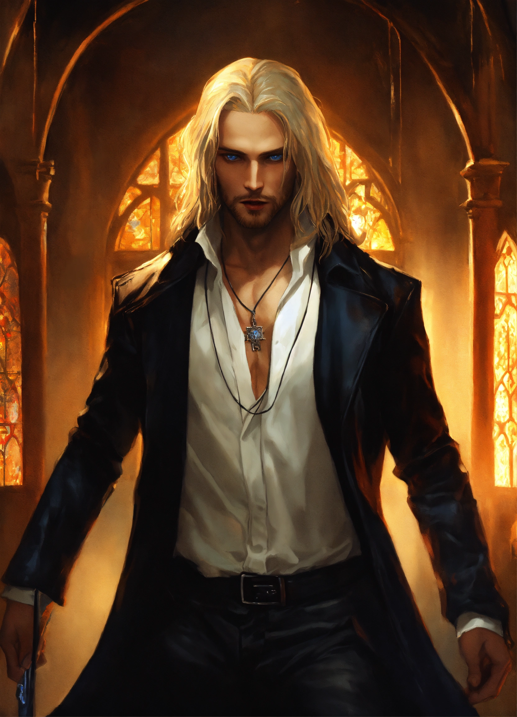 Lexica - A thin blond male Setite vampire faith preacher from Vampire ...