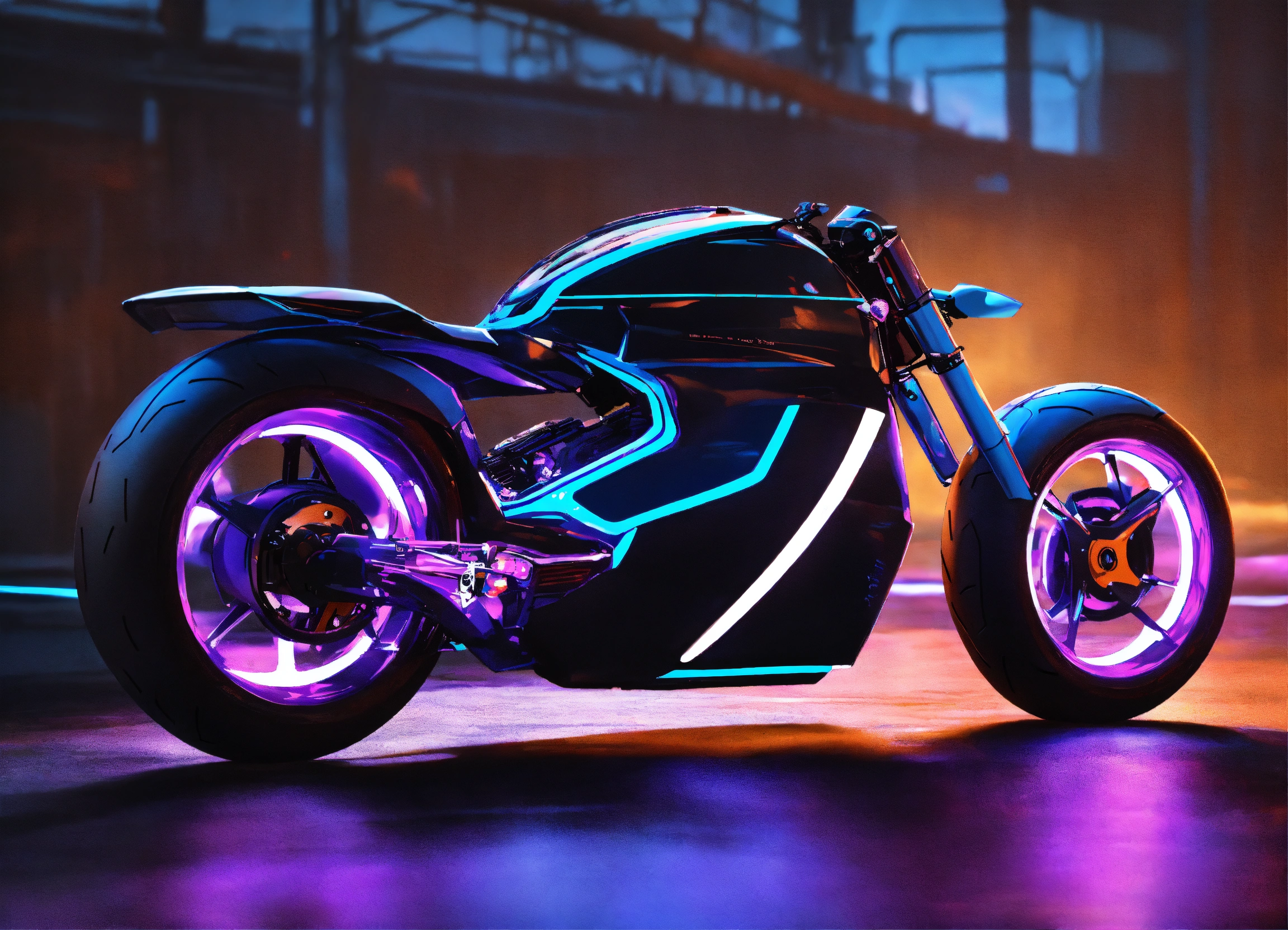 Lexica - Designing motorcycles, black color, design sheet, tron type ...