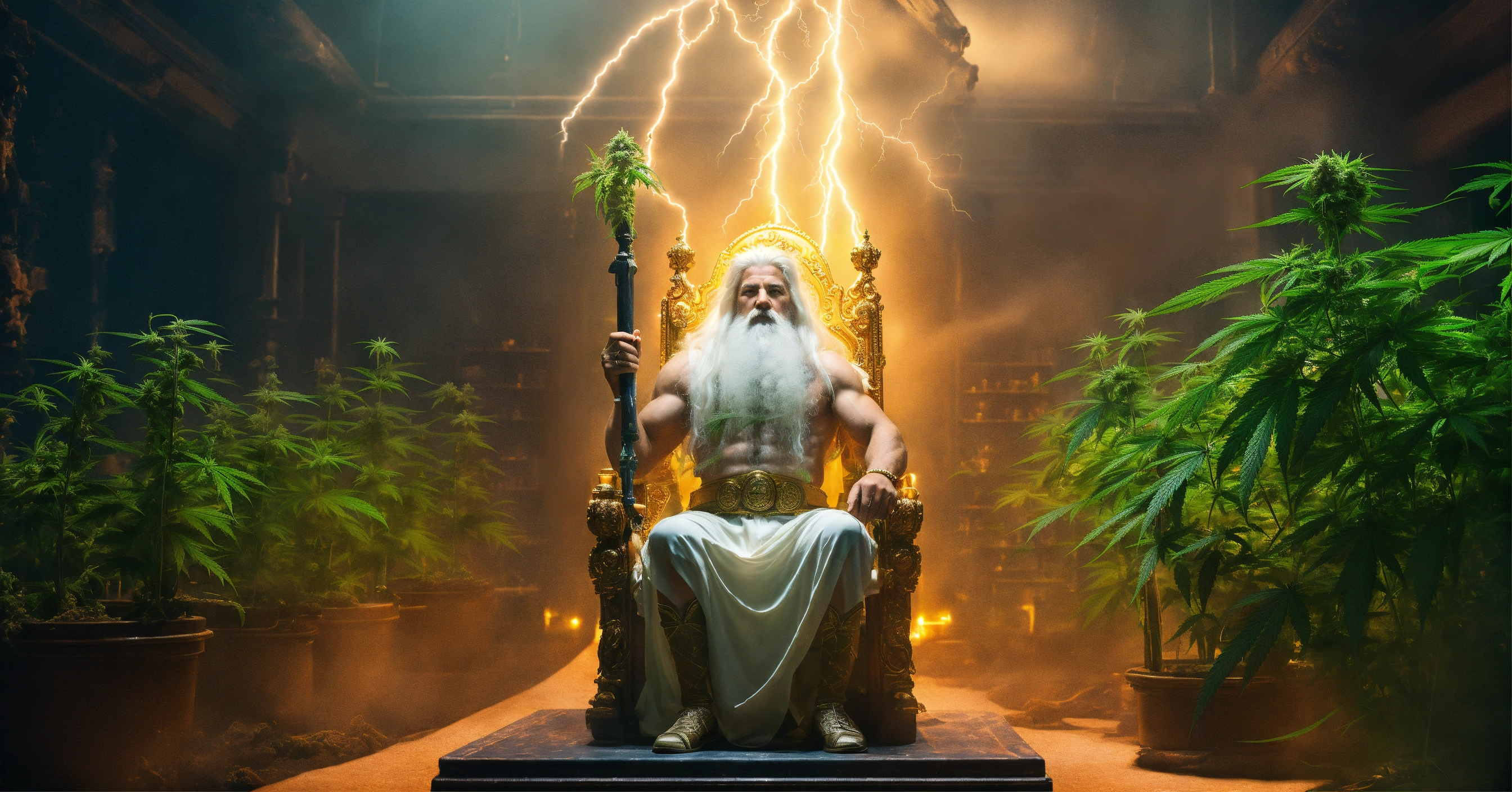 Lexica - Old god zeus, on his throne with long white hair, with ...