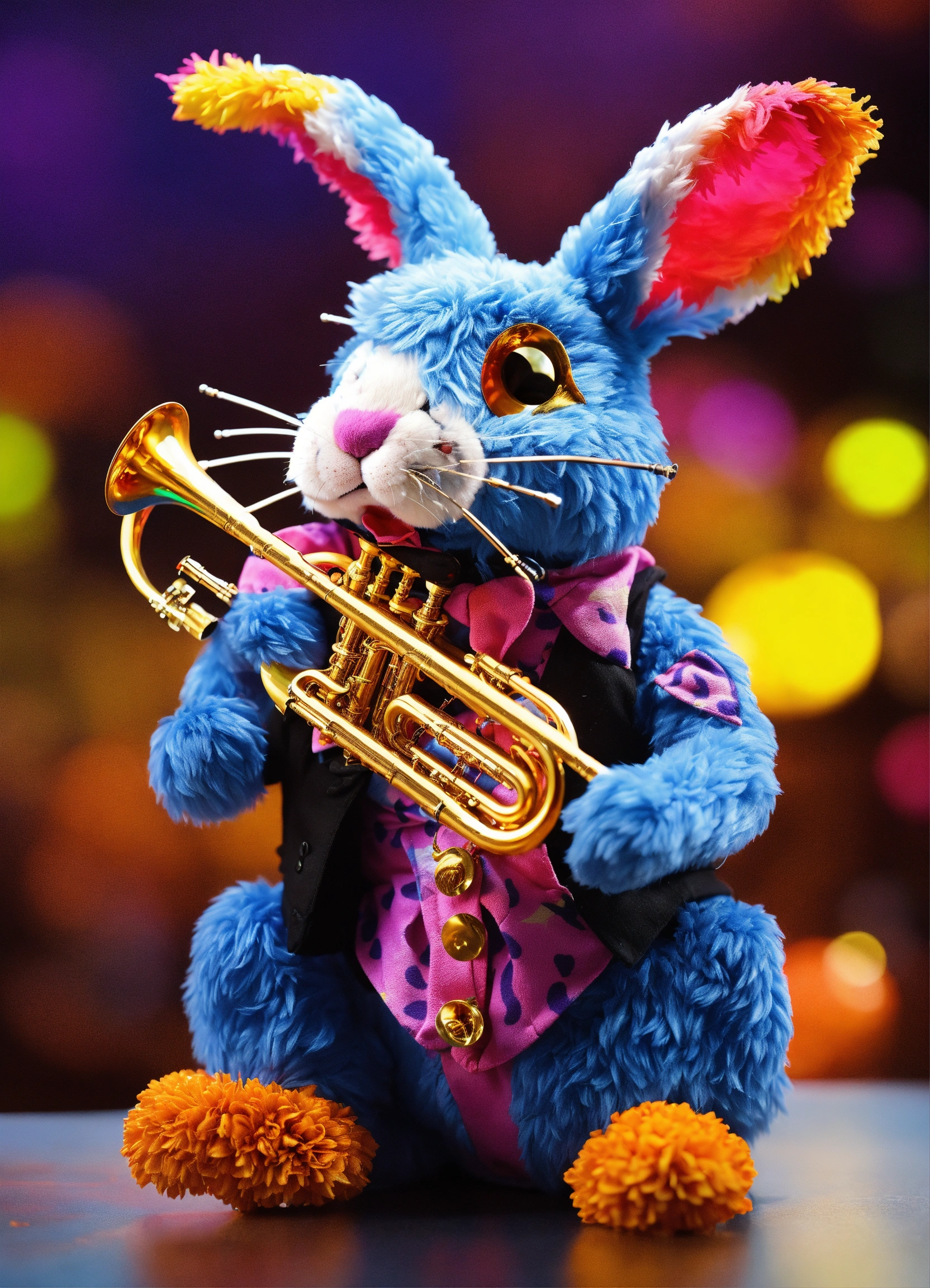 Lexica - An insane 3d toy halloween furry musical bunny playing trumpet ...