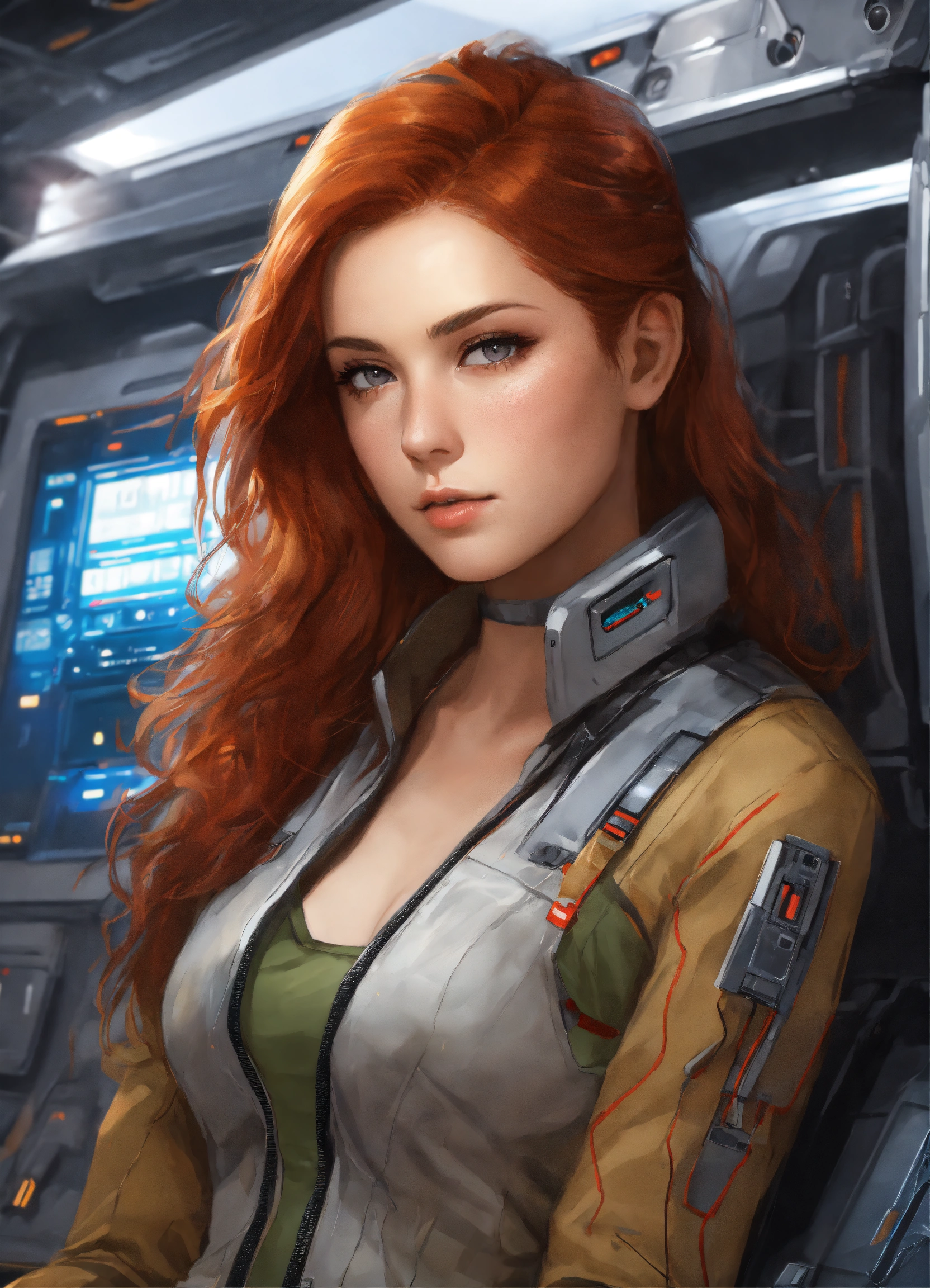 Lexica - Portrait, ultra realistic, beautiful android girl with auburn ...
