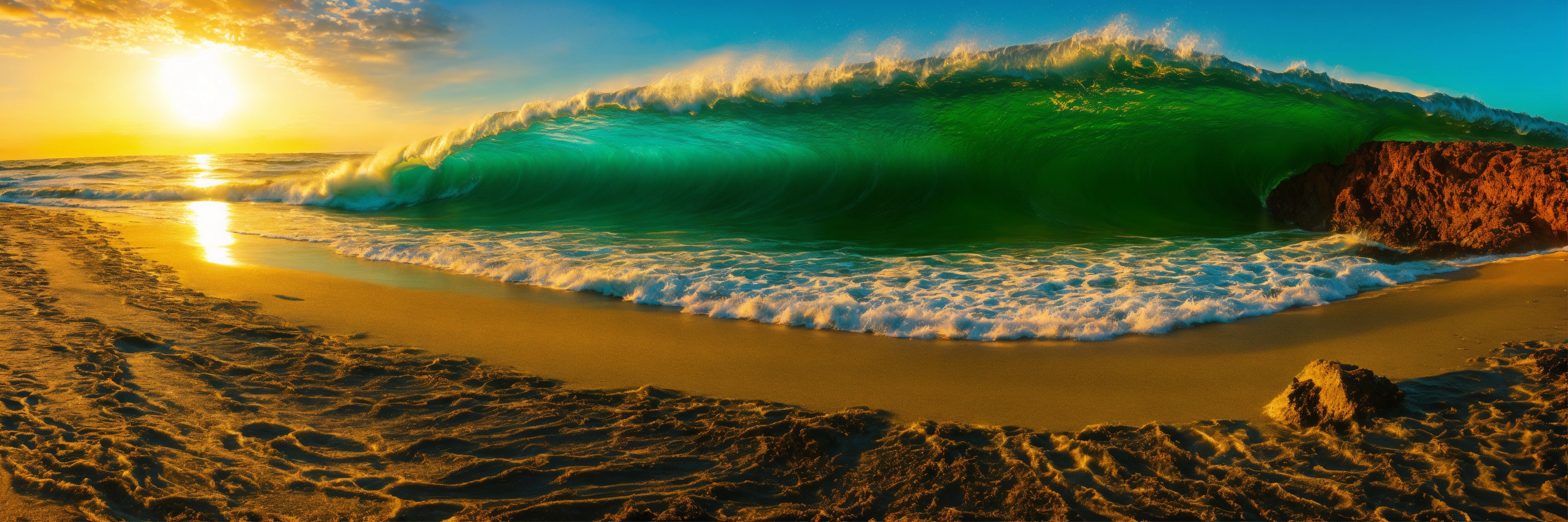 Lexica - Ocean, wave, beach, surreal, turquoise