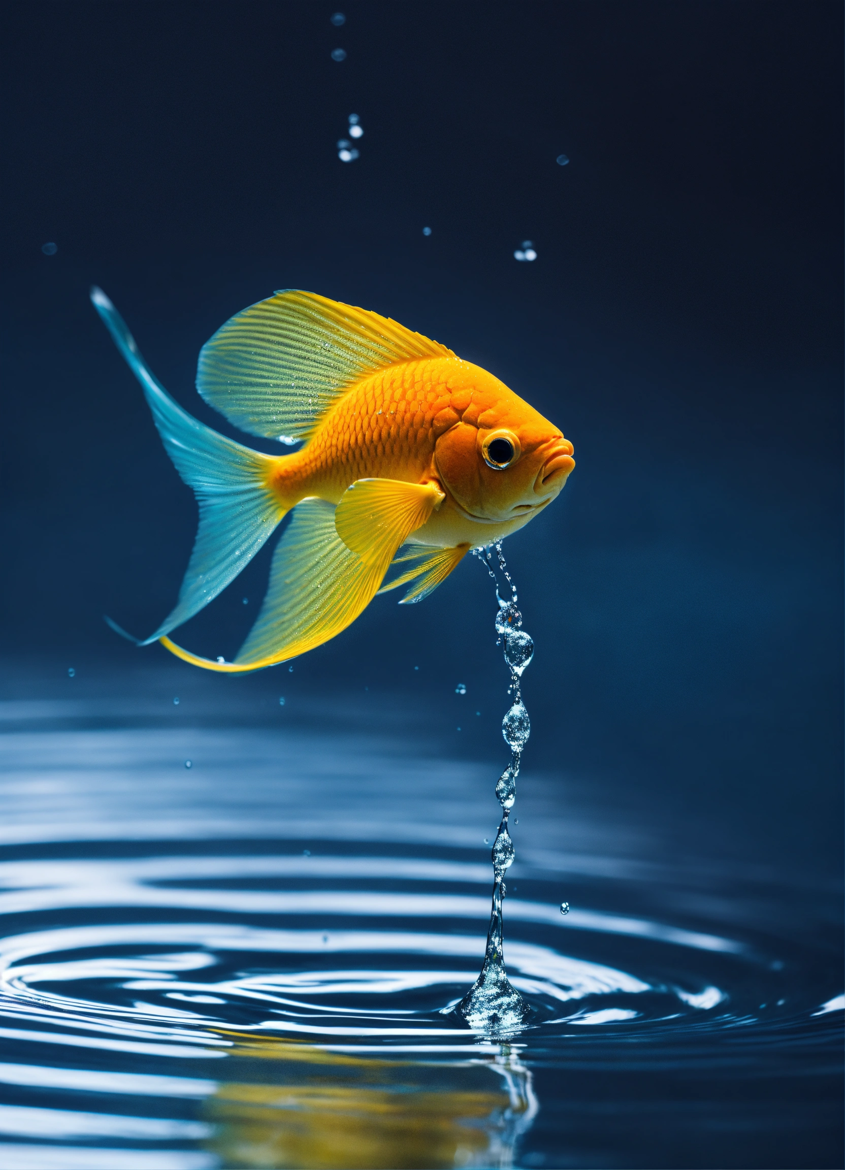 Lexica - The water drop falls below the water surface, it morphs into a ...