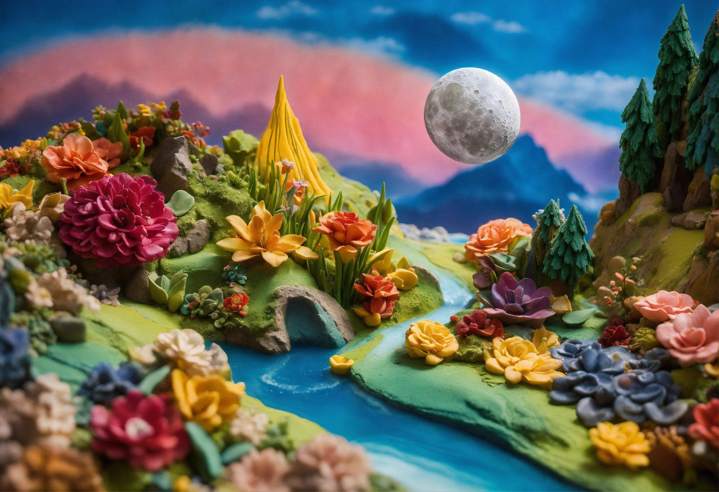 Lexica - Hand-made modeling clay, floral-inspired, salvador dali ...