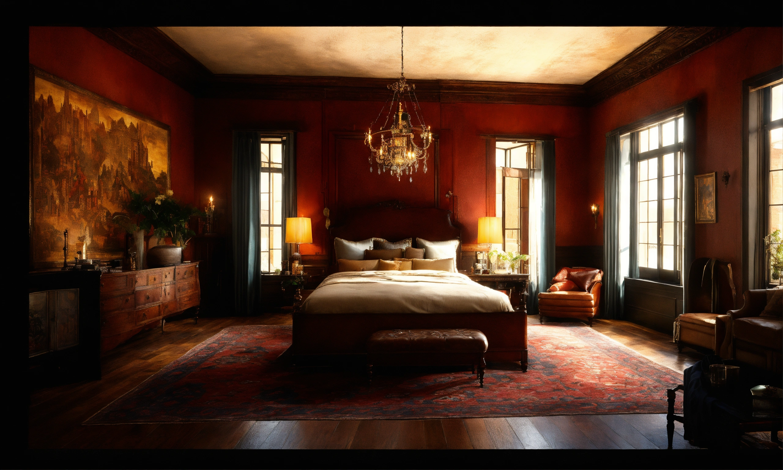 Lexica - Concept art of huge master bedroom, new Orleans, the originals ...