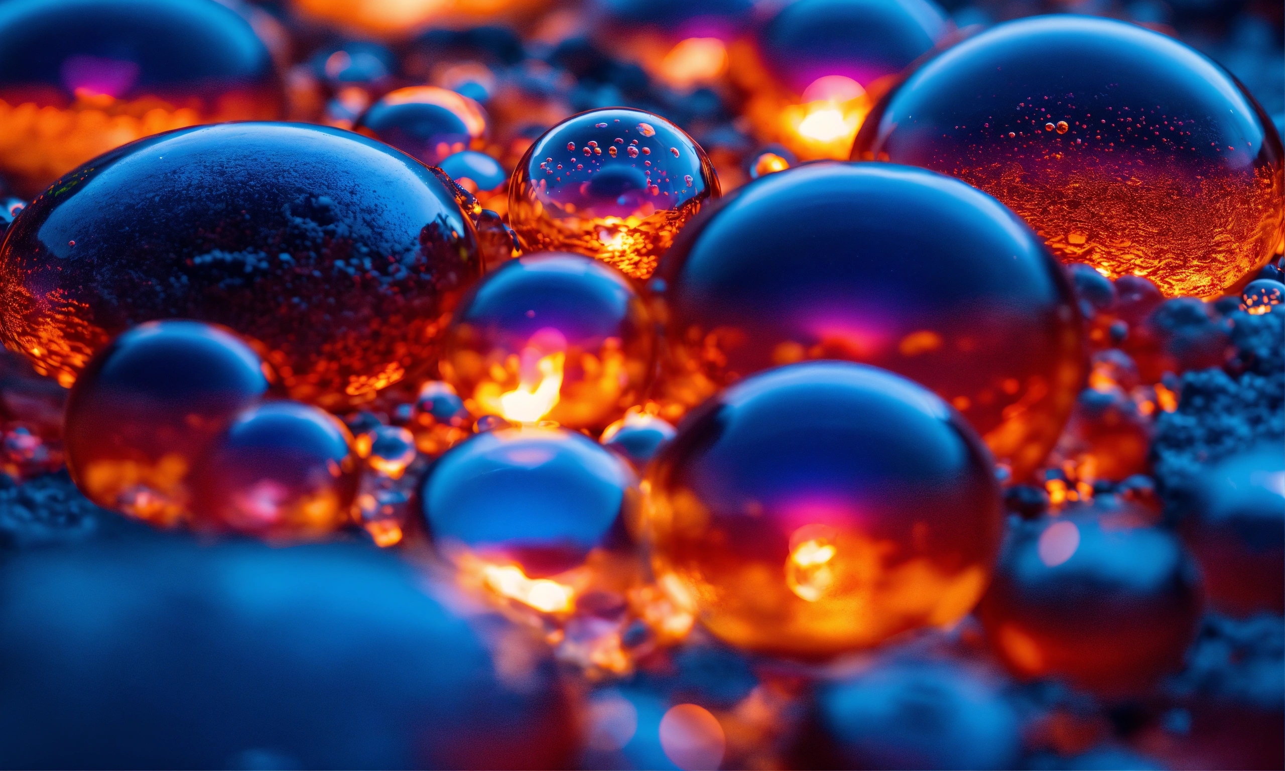 Lexica - Bubbles made from molten glass, lava bubbles, burning bubbles ...