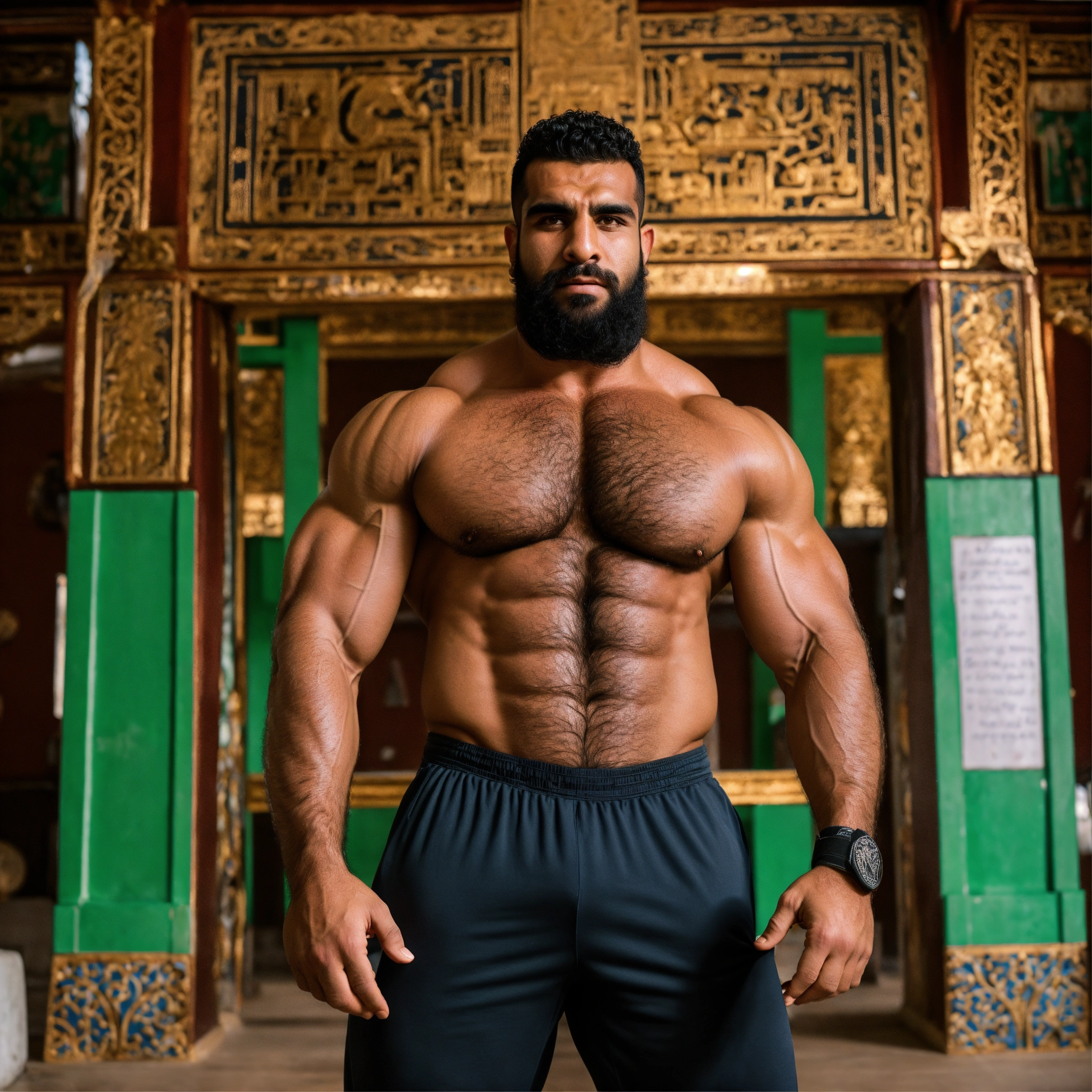 Lexica - 30-year-old hairy Libyan man with big muscles, big bodybuilder ...