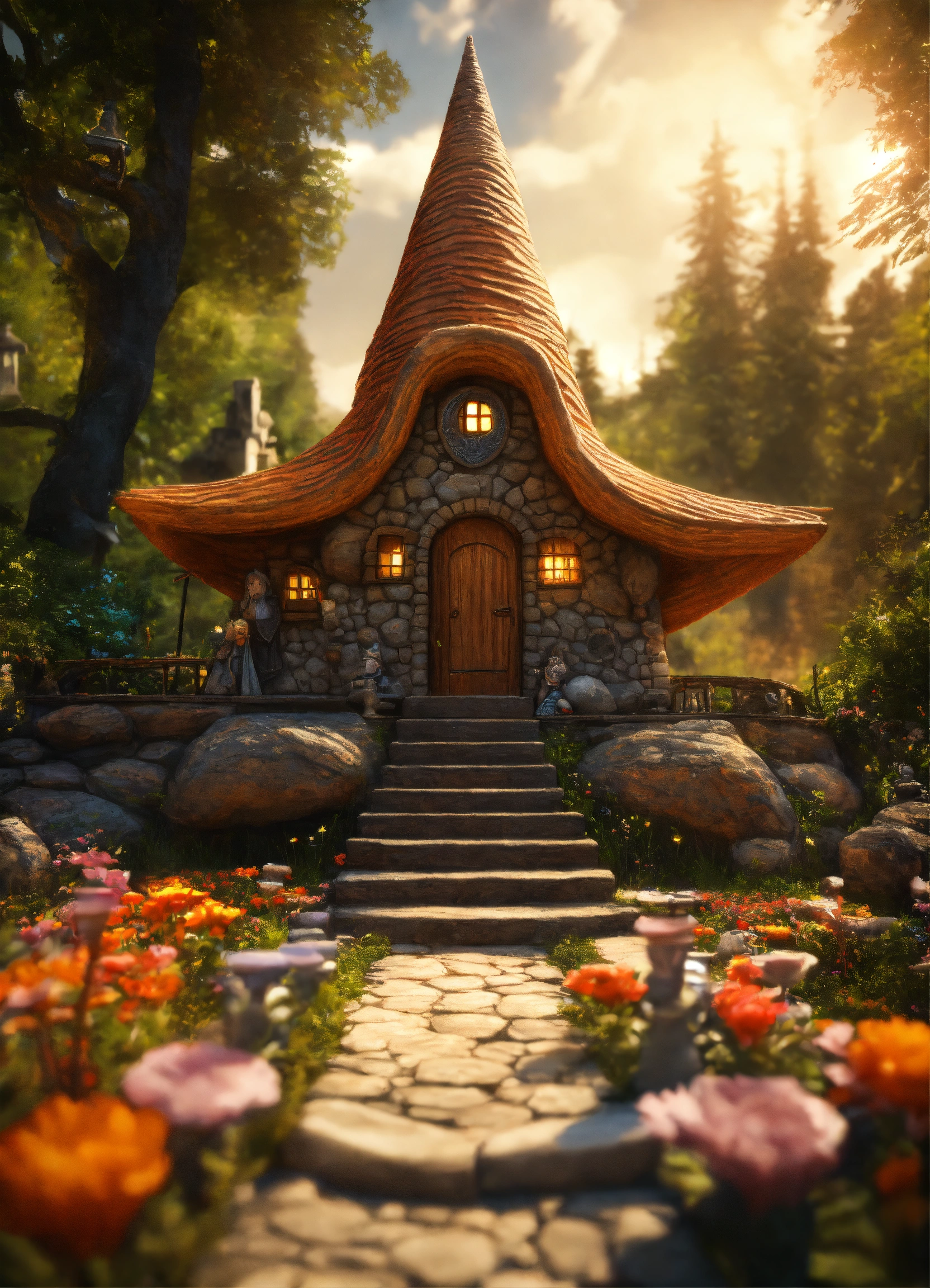 Lexica - A fairy tale cottage . Style of alex grey,giger.unreal engine ...