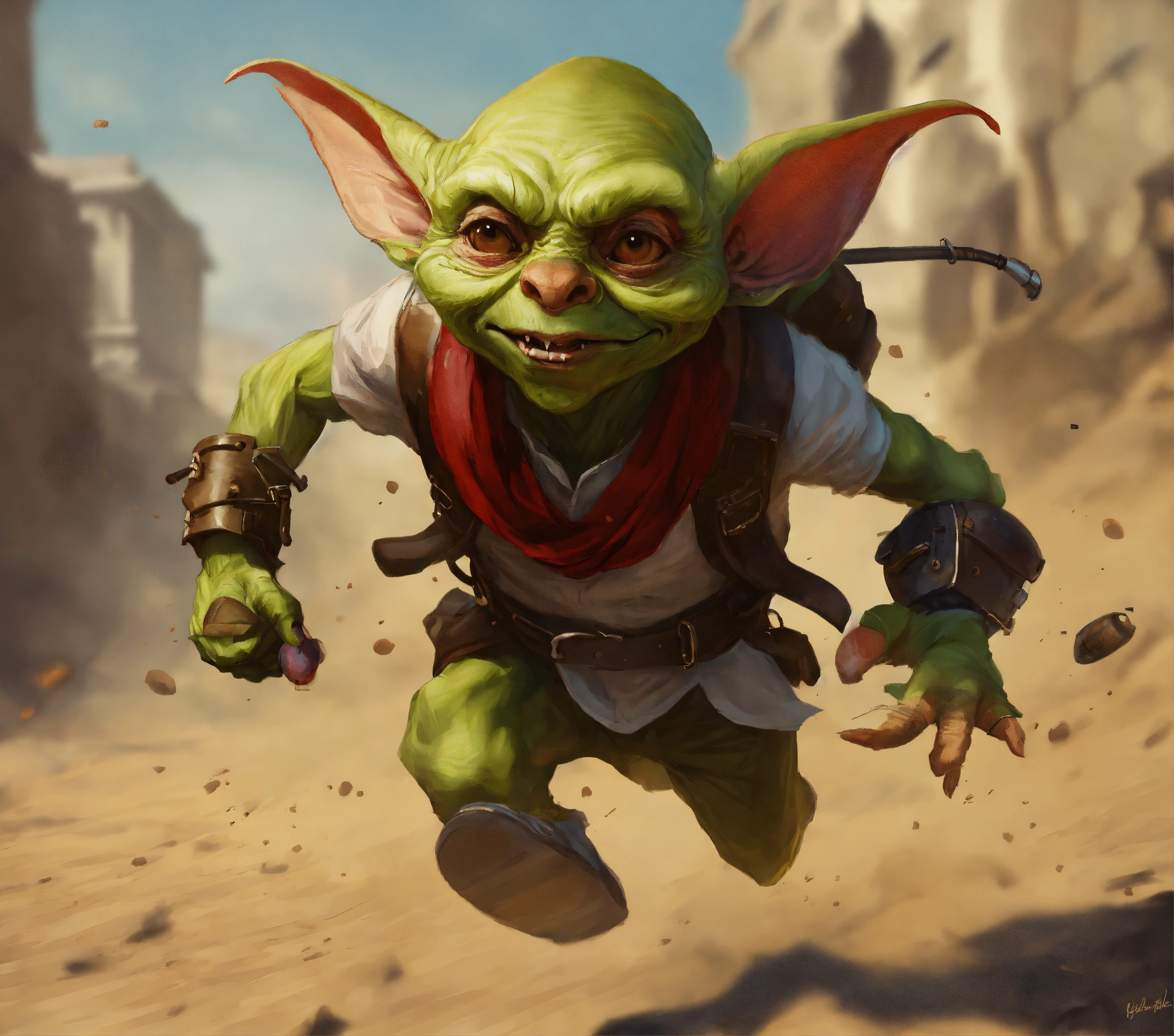 Lexica - Goblin running and playing with bombs, digital painting ...