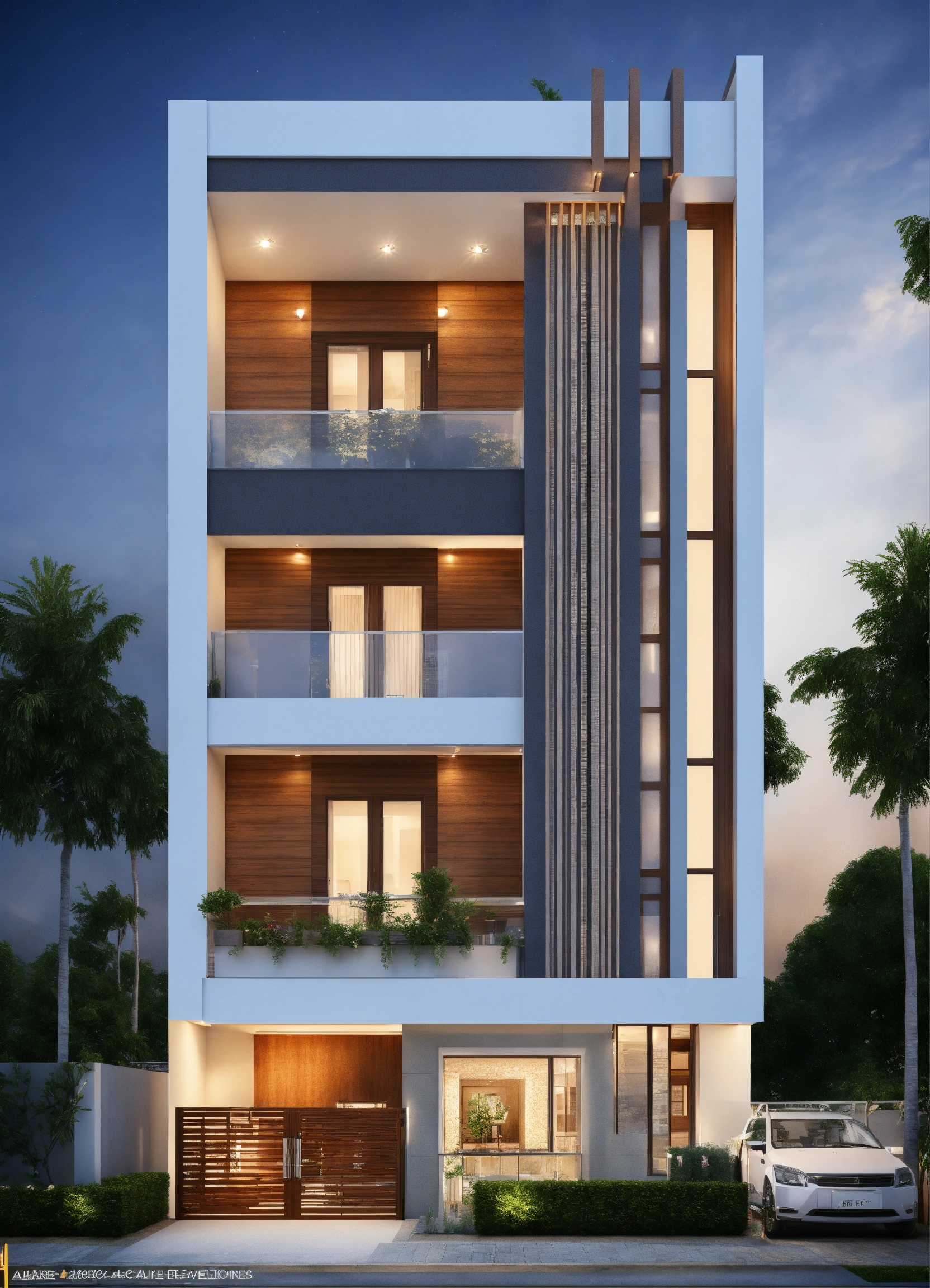 Lexica - Create 40 floor apartment exterior elevation in altra modern ...