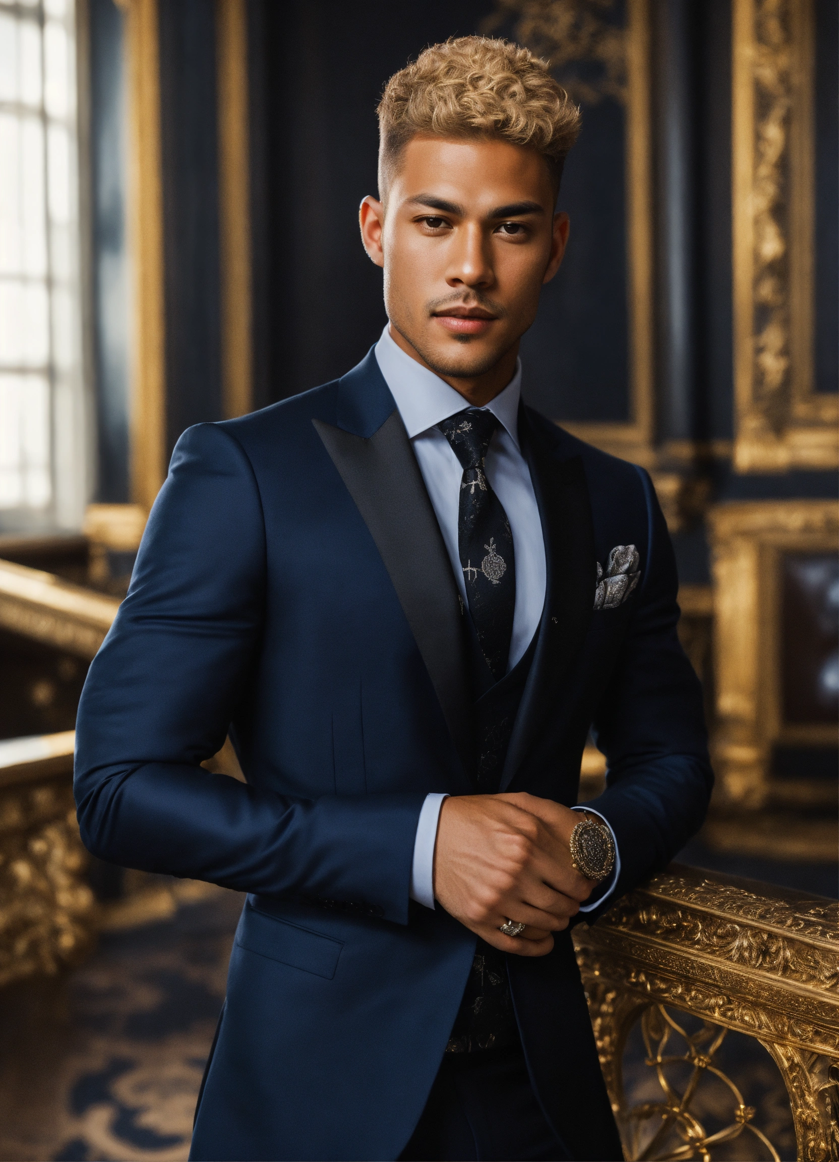 Lexica - Handsome hot mulatto man with light brown eyes, with short ...