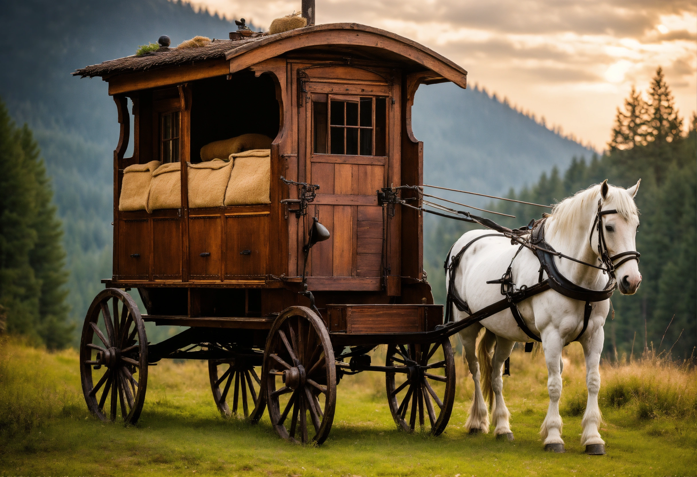Lexica - Medieval magnificent large box wagon of the traveling people ...