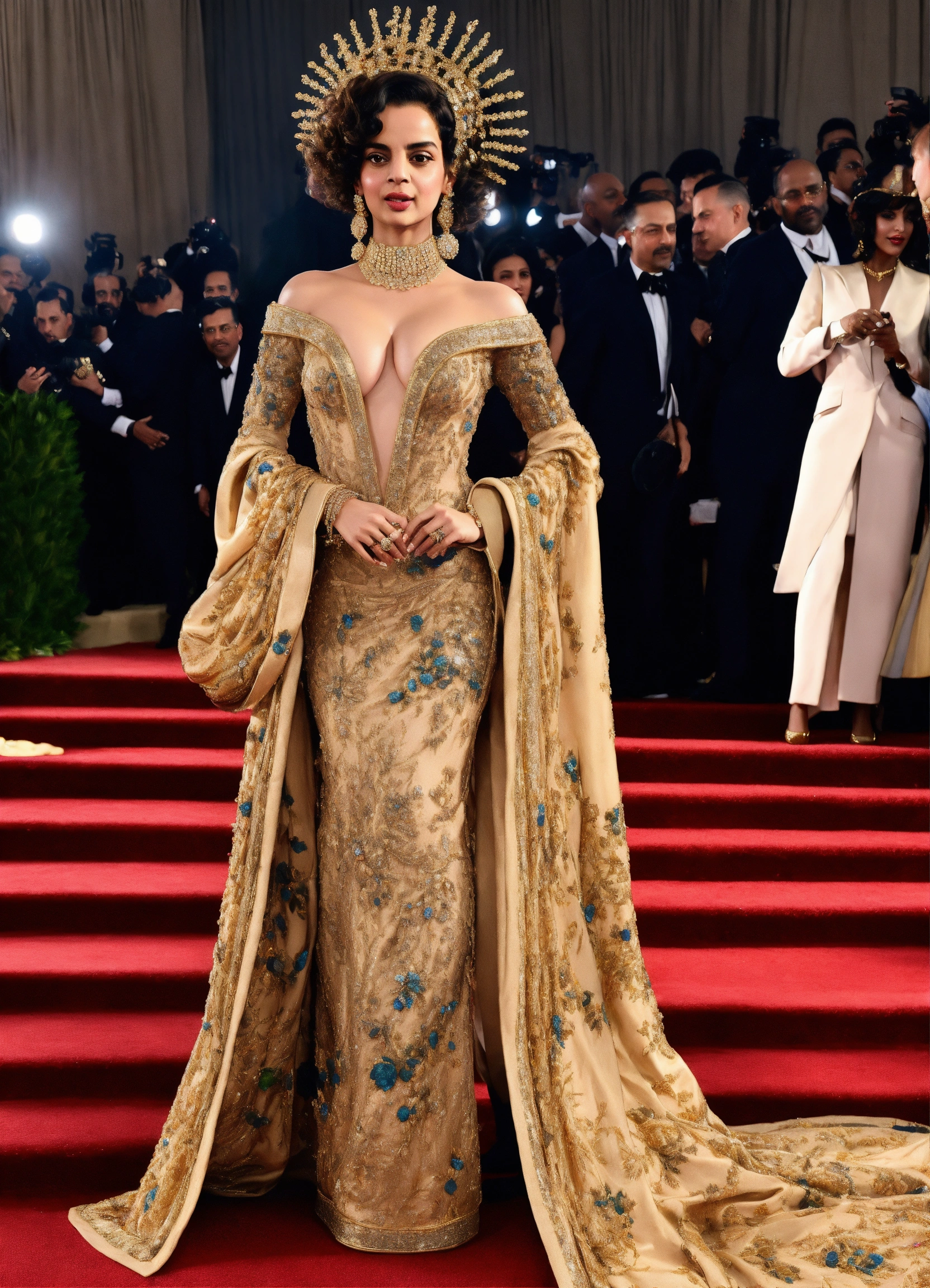 Lexica - Kangana Ranaut Indian celebrity arriving at the Met Gala in ...