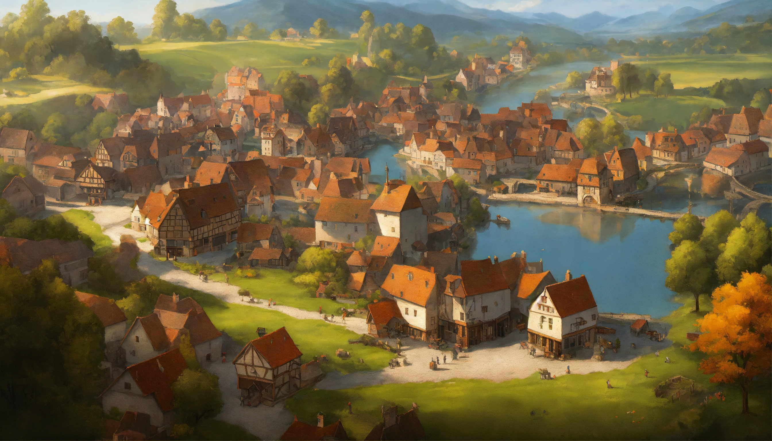 Lexica - Highly realistic, photography, Bird's eye view of a medieval ...