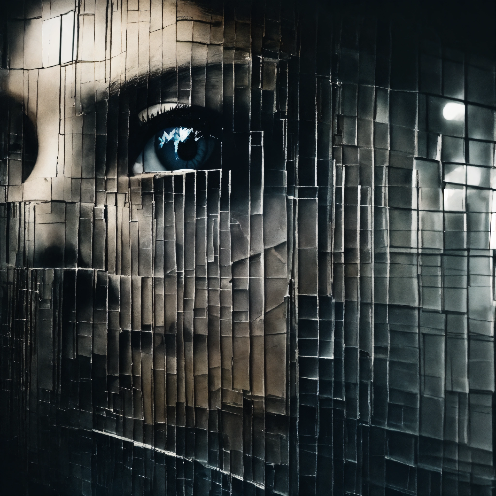 Lexica - Double Exposure photo, featuring eye, shattered mirror effect ...