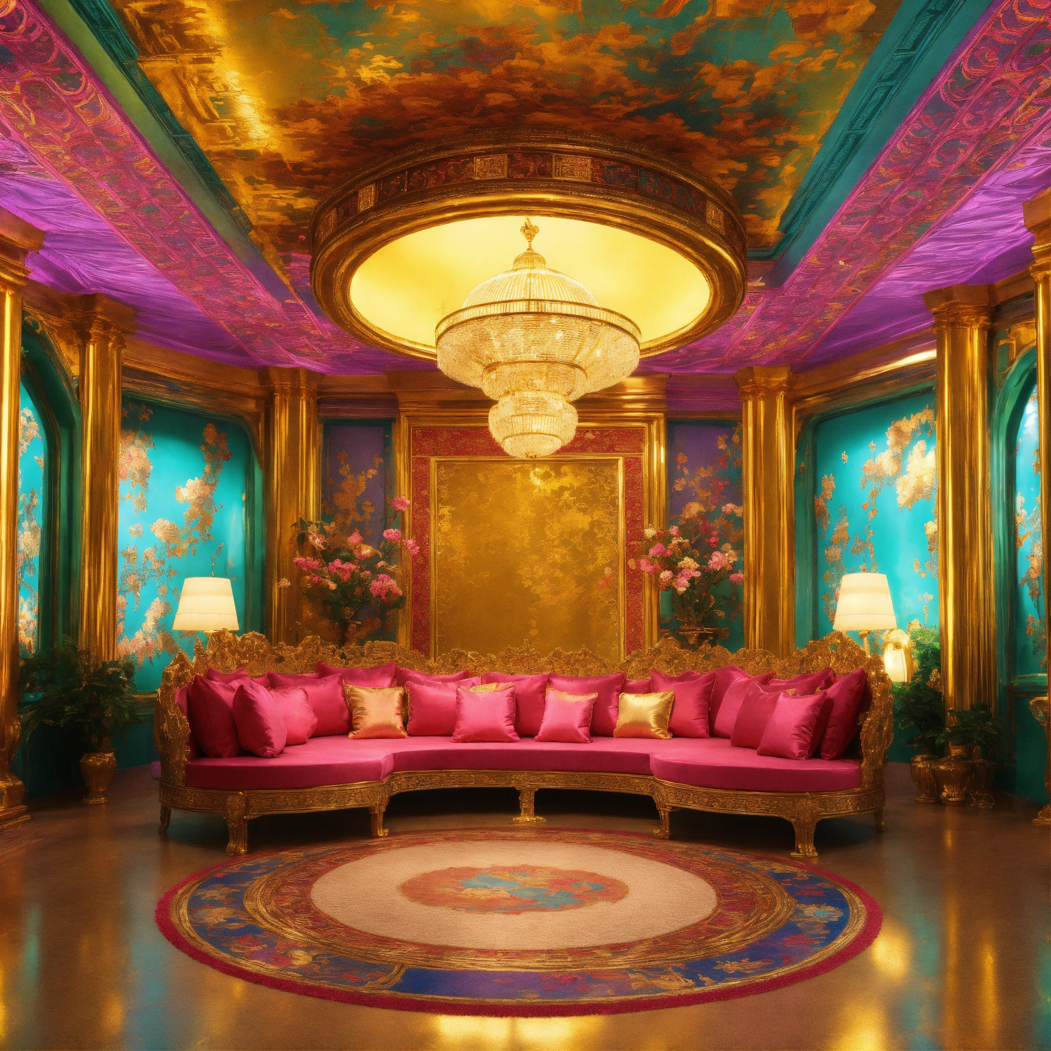 Lexica - Futuristic magnificent Chinese palace interior sitting room ...