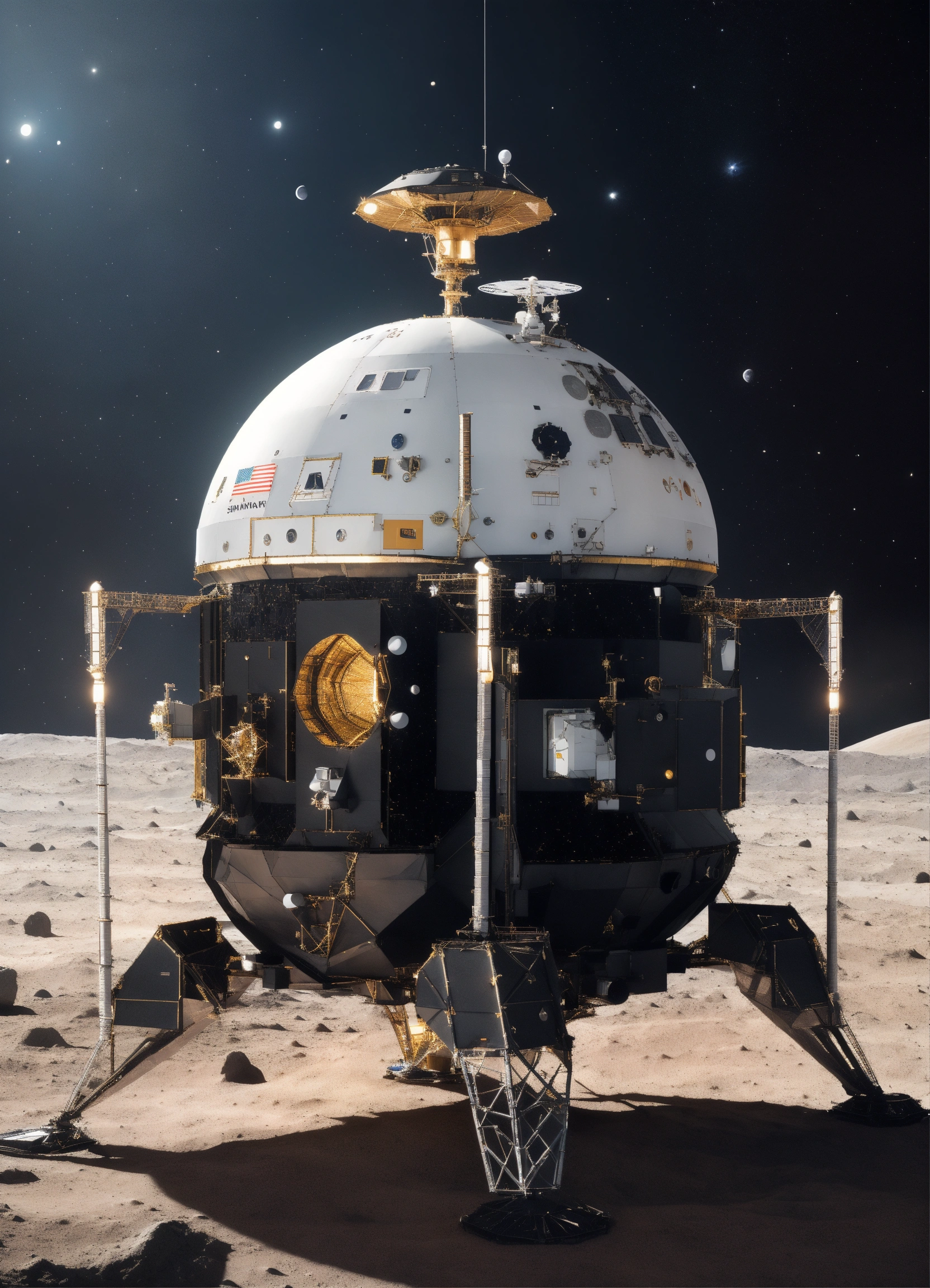 Lexica - A small moon lander with similar aesthetics to the space ...