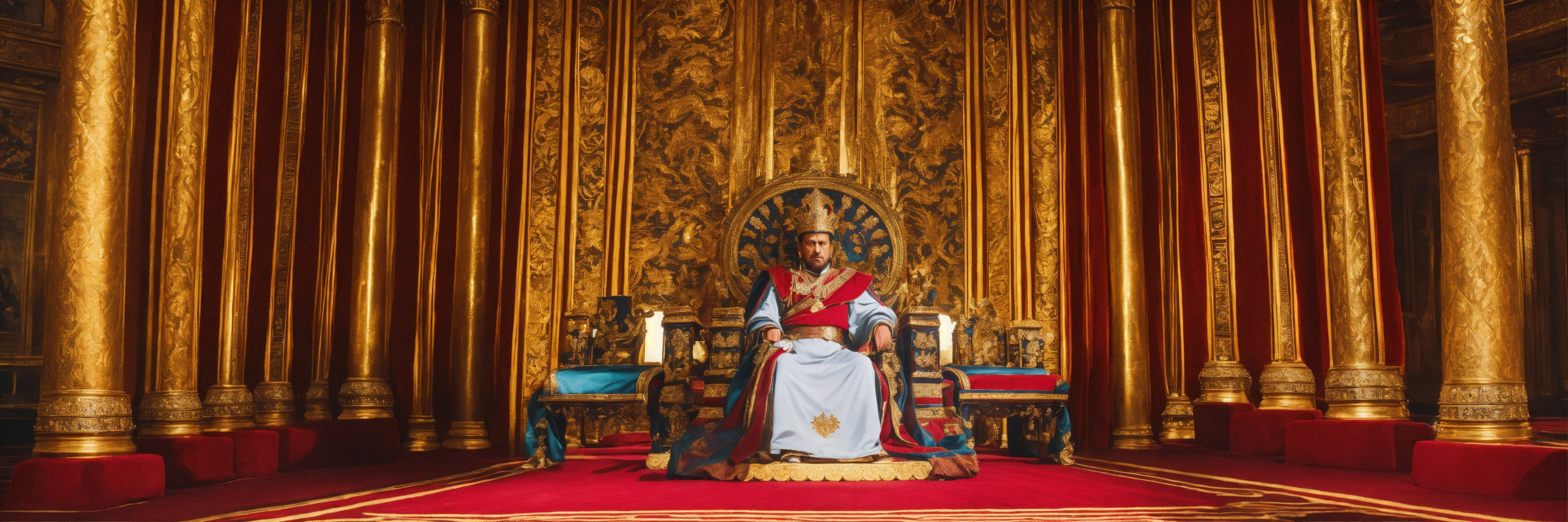 Lexica - Paint a vivid picture of the mighty emperor, seated on his ...