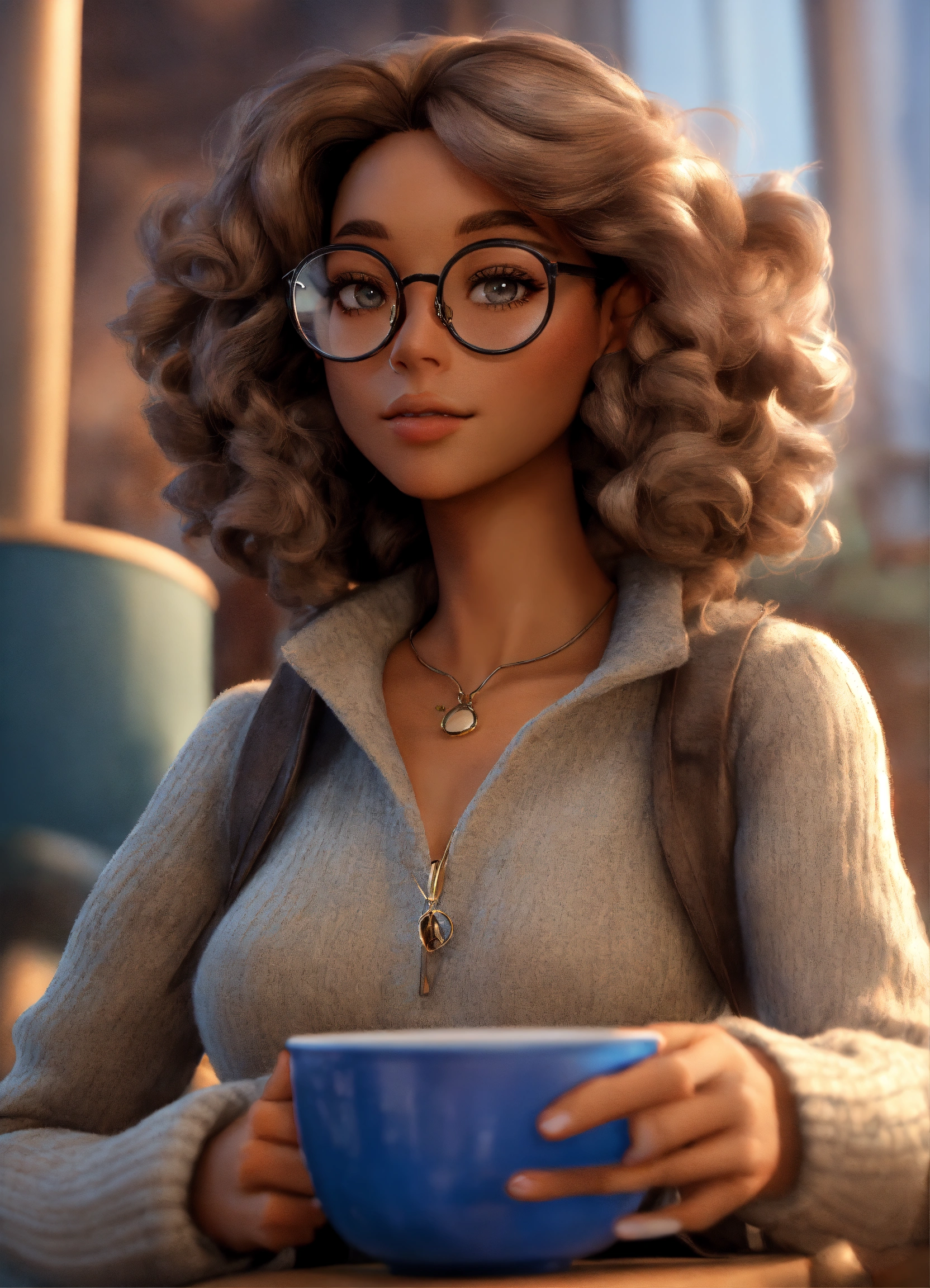 Lexica - Create a 3D rendered image of a stylized, animated female ...