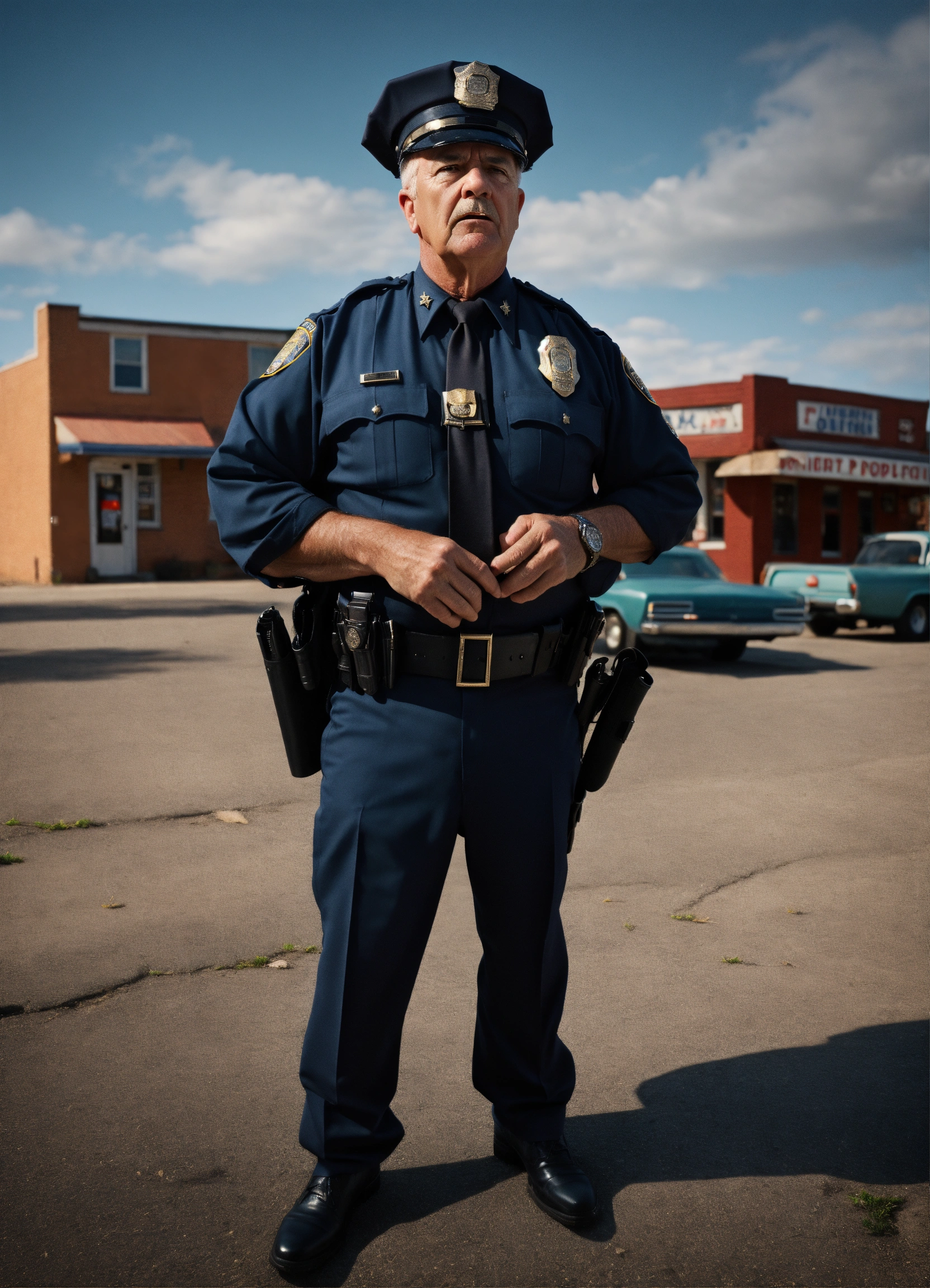 Lexica - Scared RANDOM unique expressive old SMALL-TOWN COP REALISTIC 4K