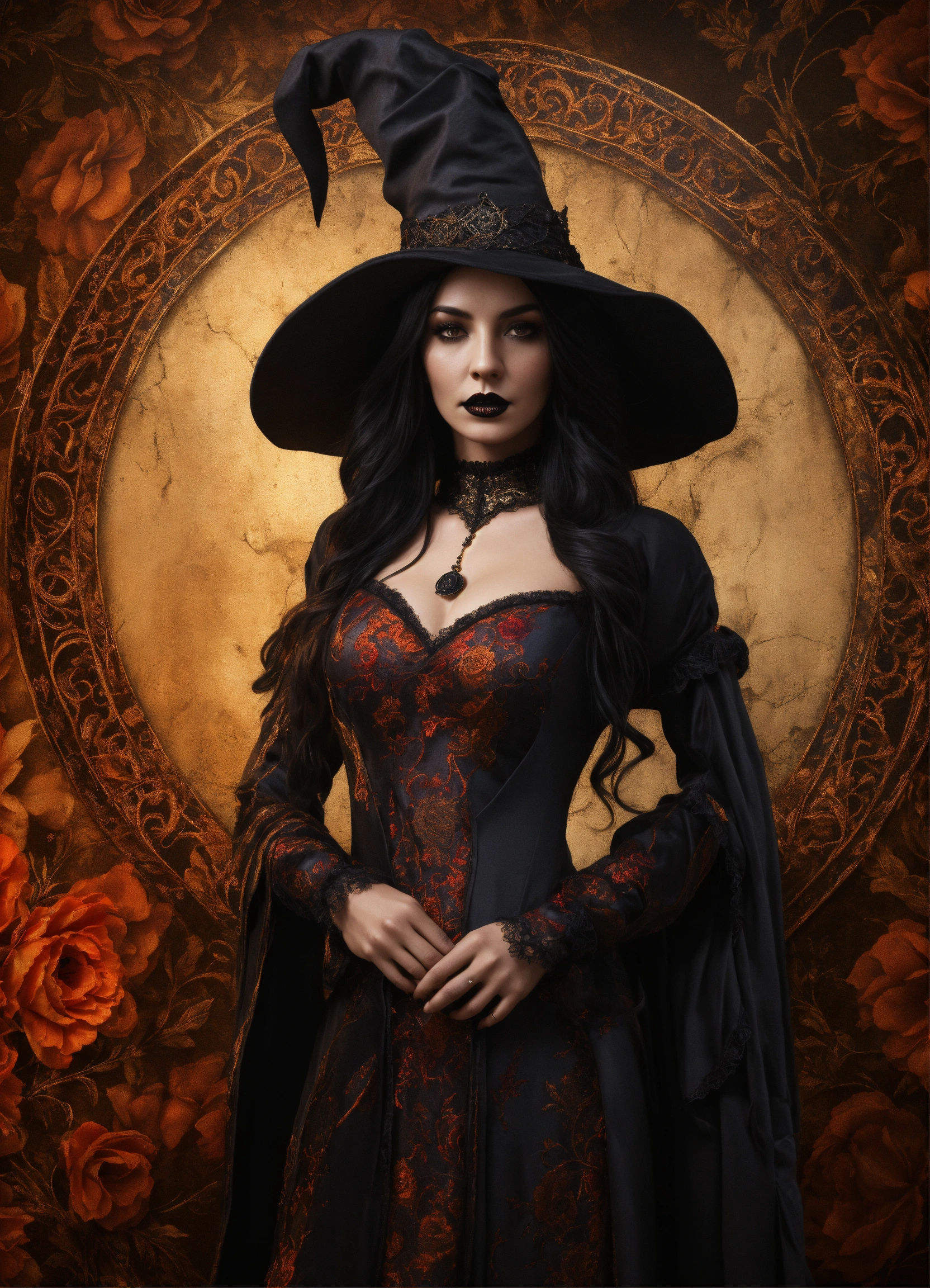 Lexica - Beautiful gothic sorceress with flowing robes in an elegant ...