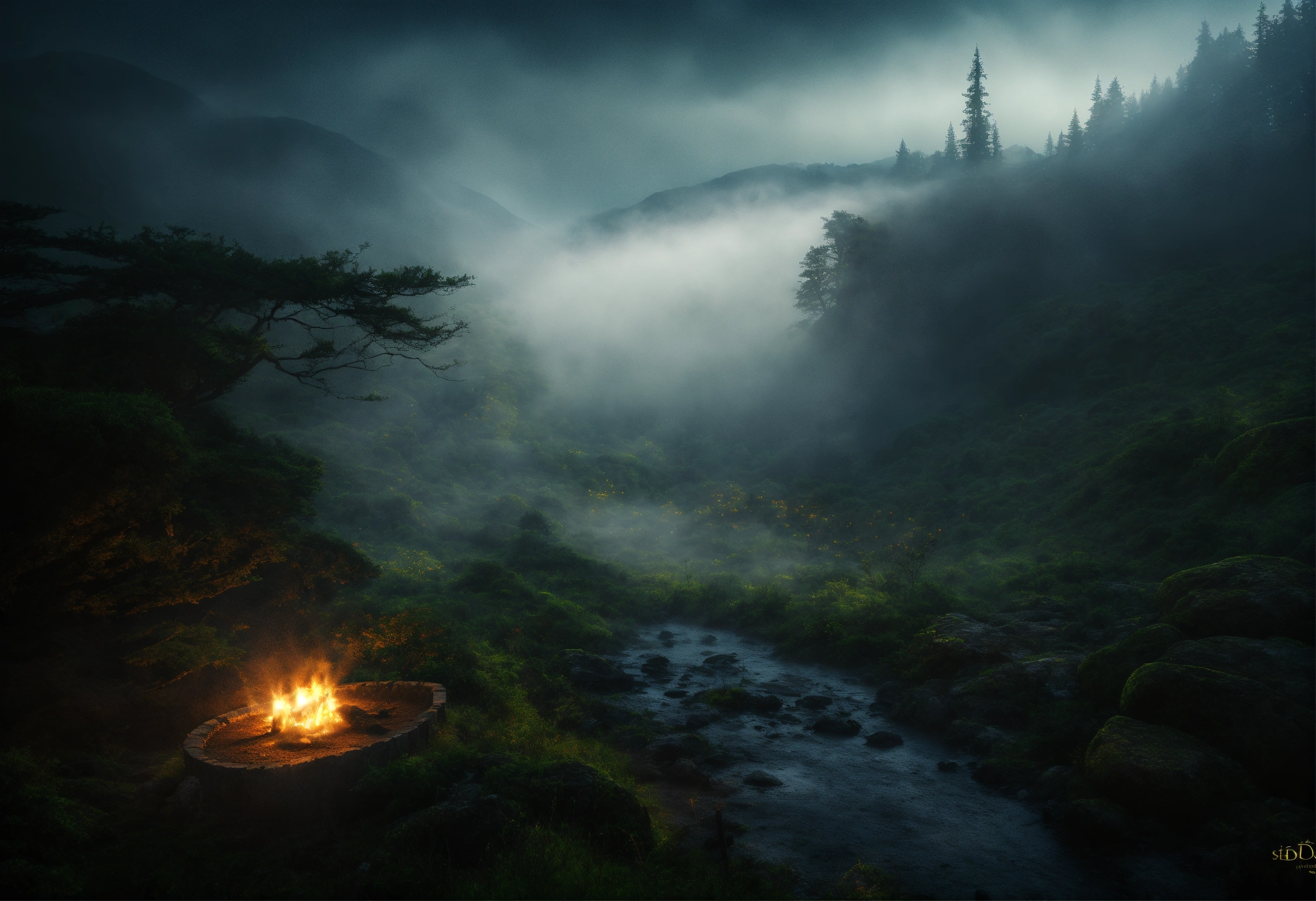 Lexica - Shadowy mist magic producing a shadowy mist in dark fantasy world