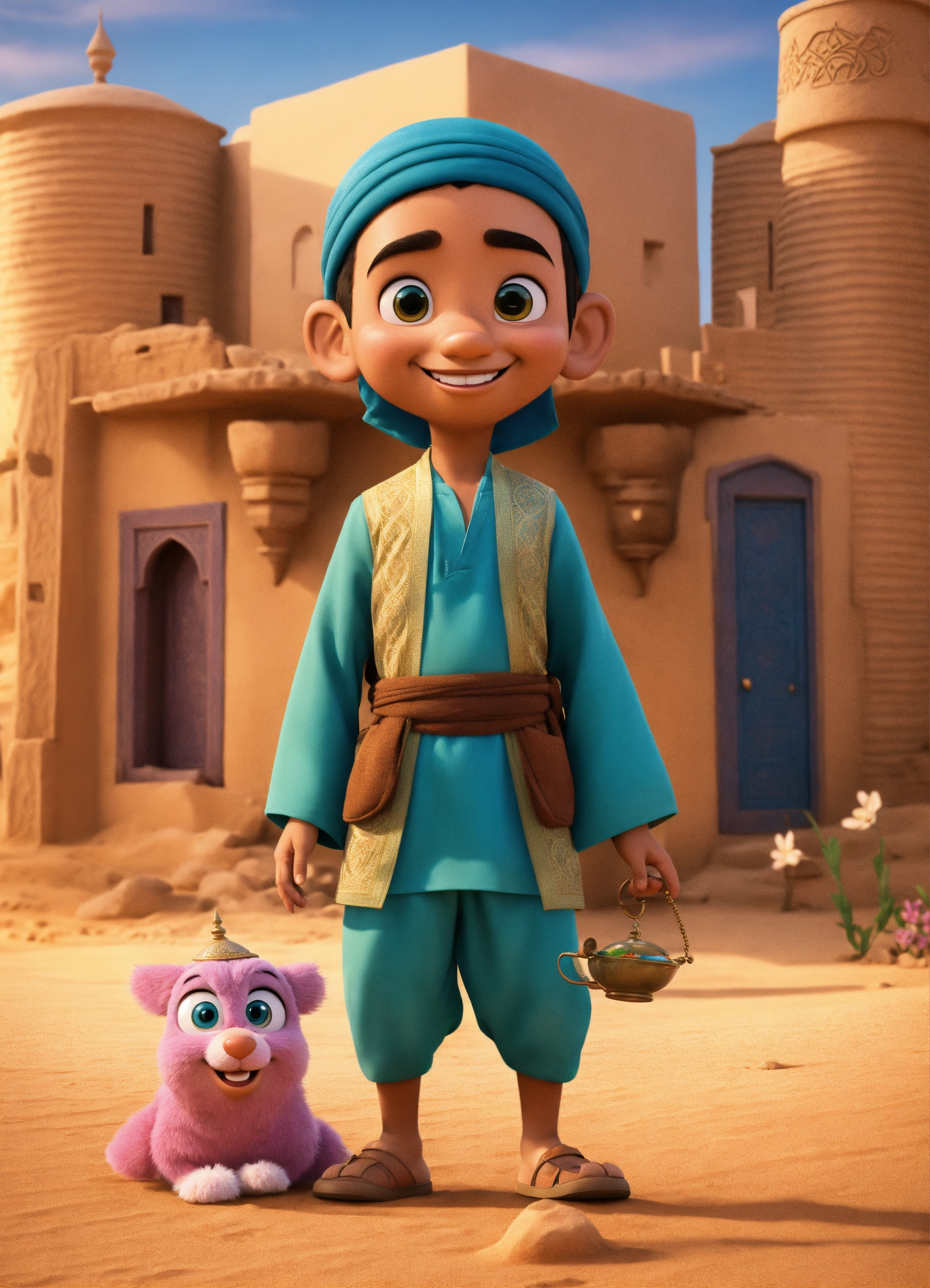Lexica - Disney Pixar typical poster, 3D Mascot of Islamic Hero as a ...