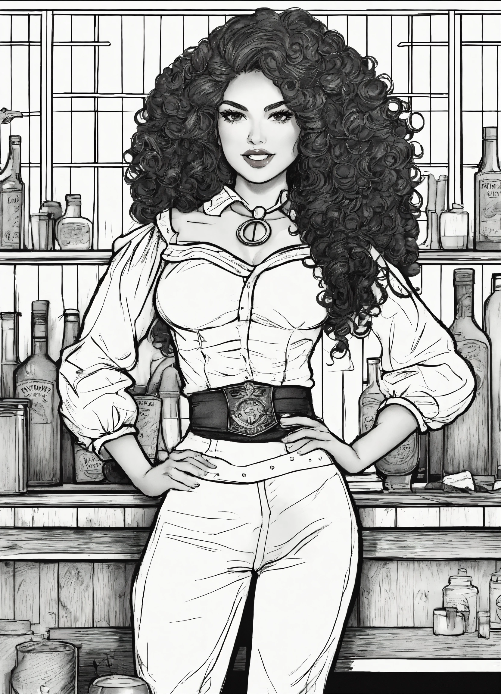 Lexica - "Veronica Lodge as latina wild west barmaid", huge curly ...